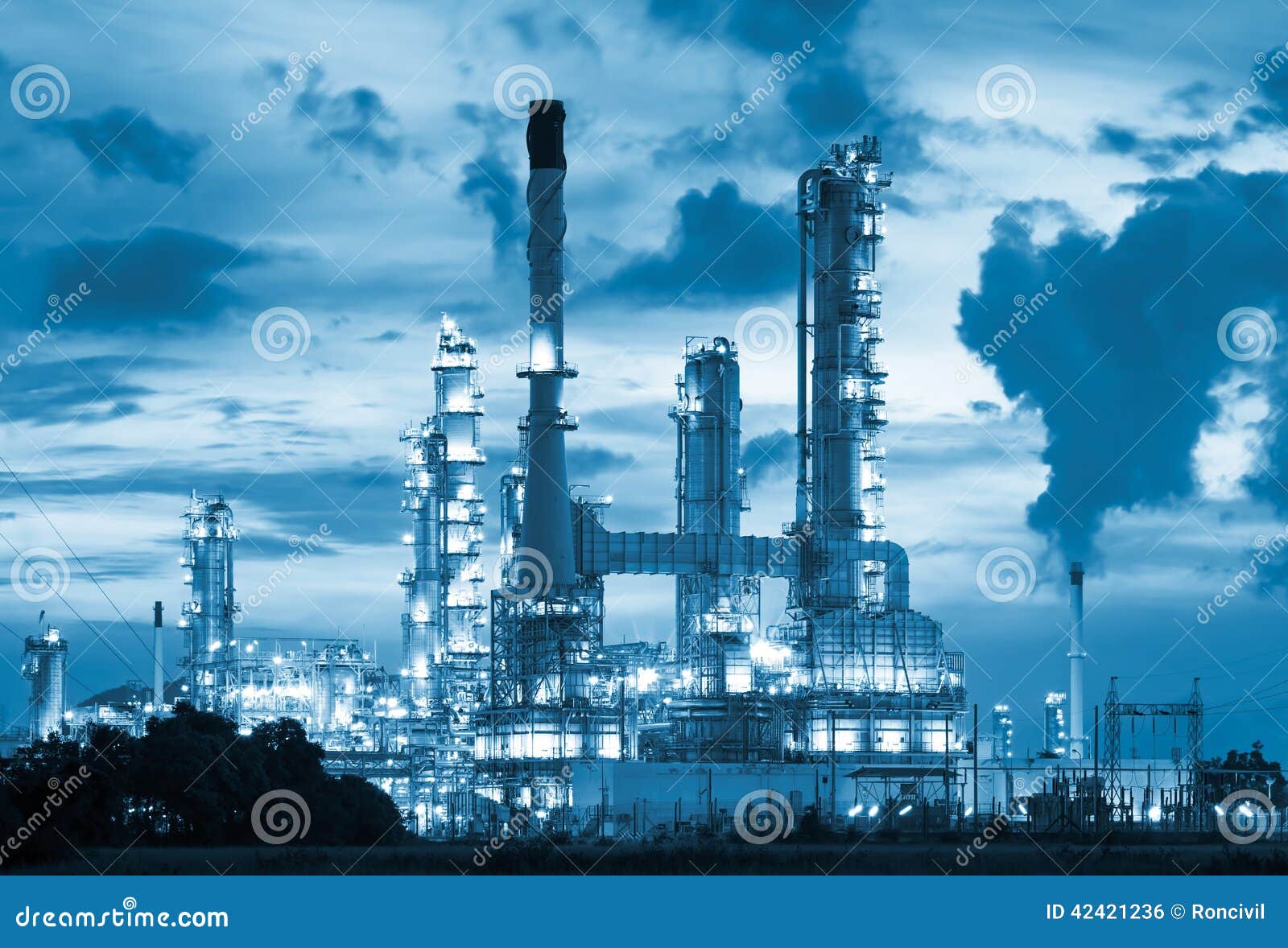Oil refinery stock photo. Image of industrial, manufacturing - 42421236