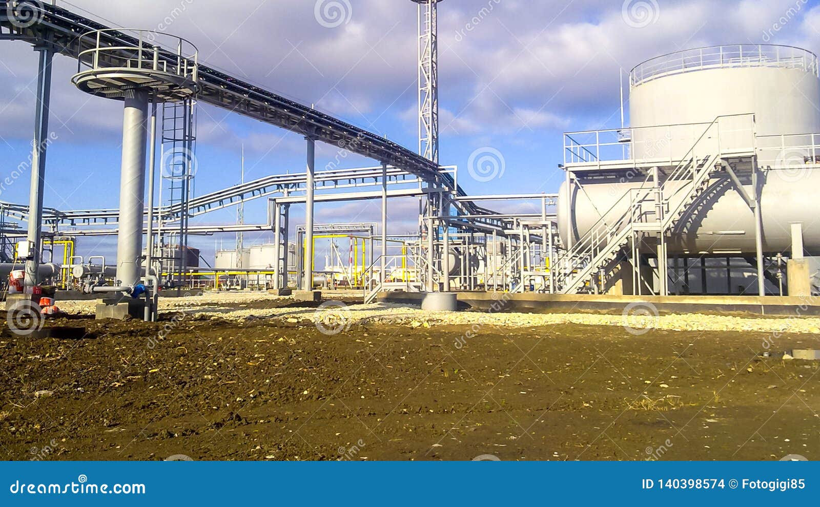 Oil Refinery Under Construction. the Capacity of Alkalinization Stock ...