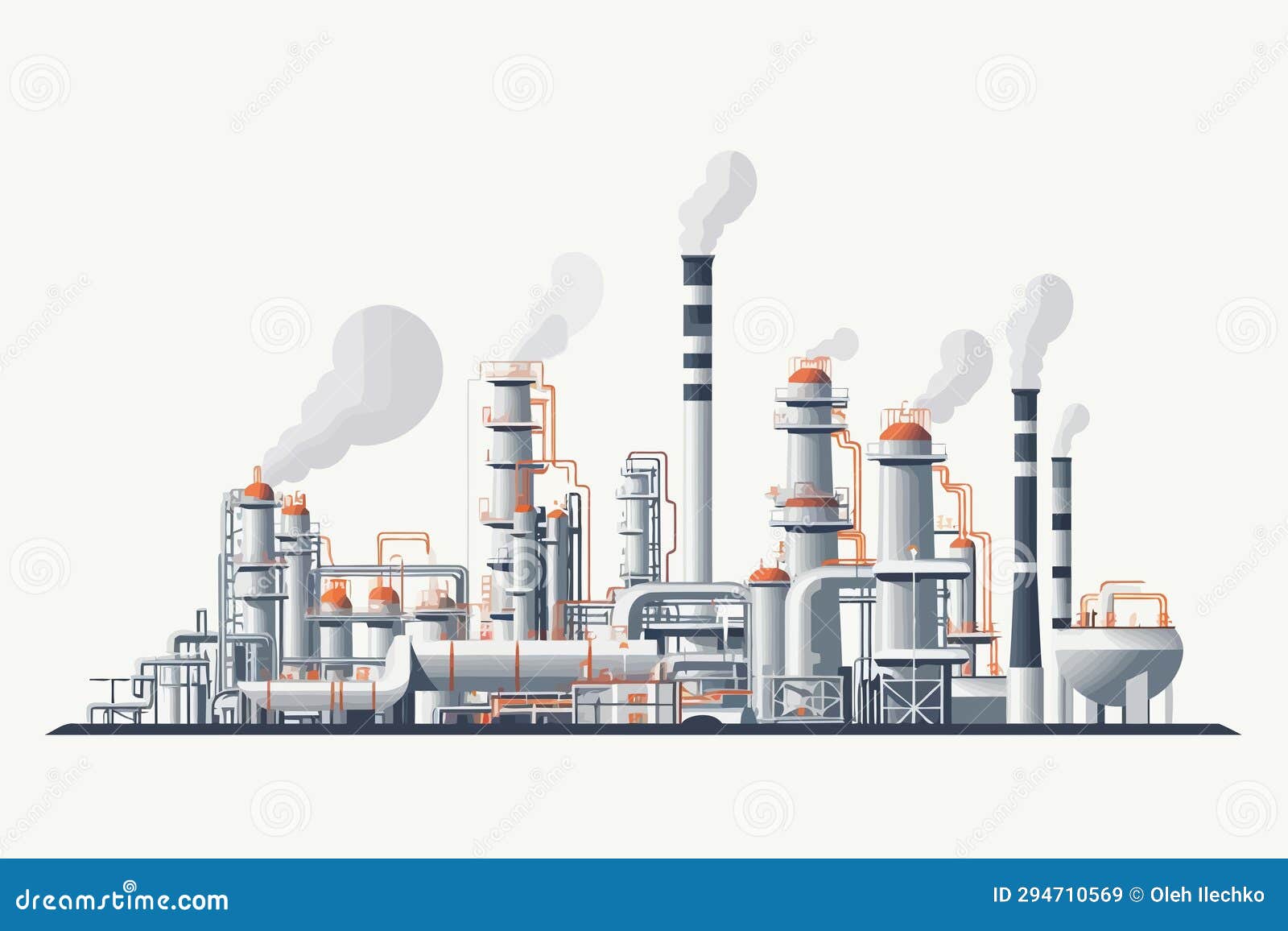 Oil Refinery Vector Flat Minimalistic Isolated Vector Style ...