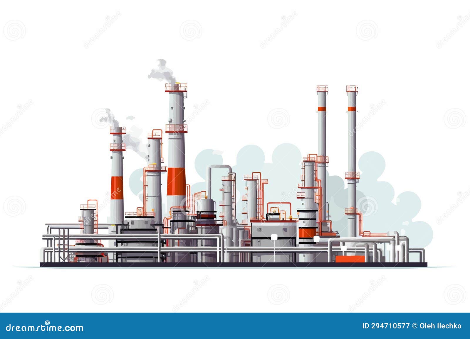 Oil Refinery Vector Flat Minimalistic Isolated Vector Style ...