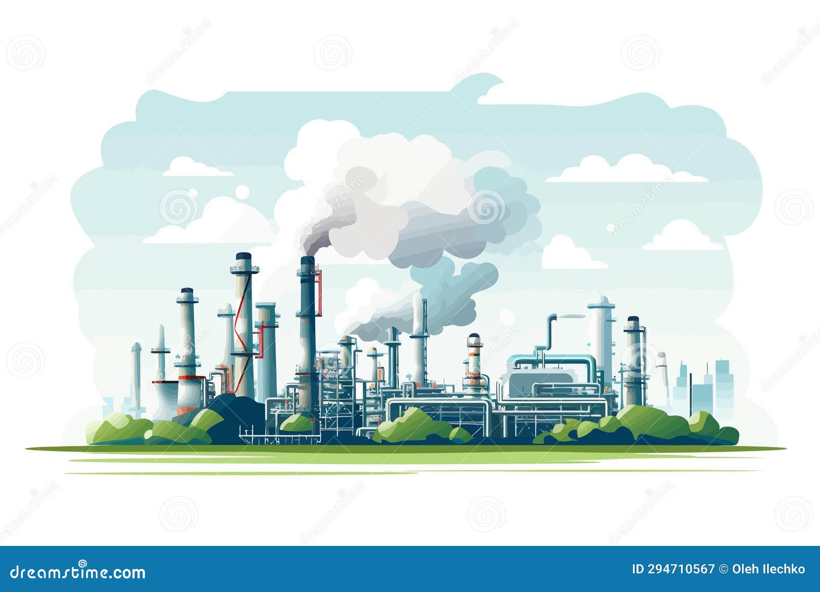 Oil Refinery Vector Flat Minimalistic Isolated Vector Style ...