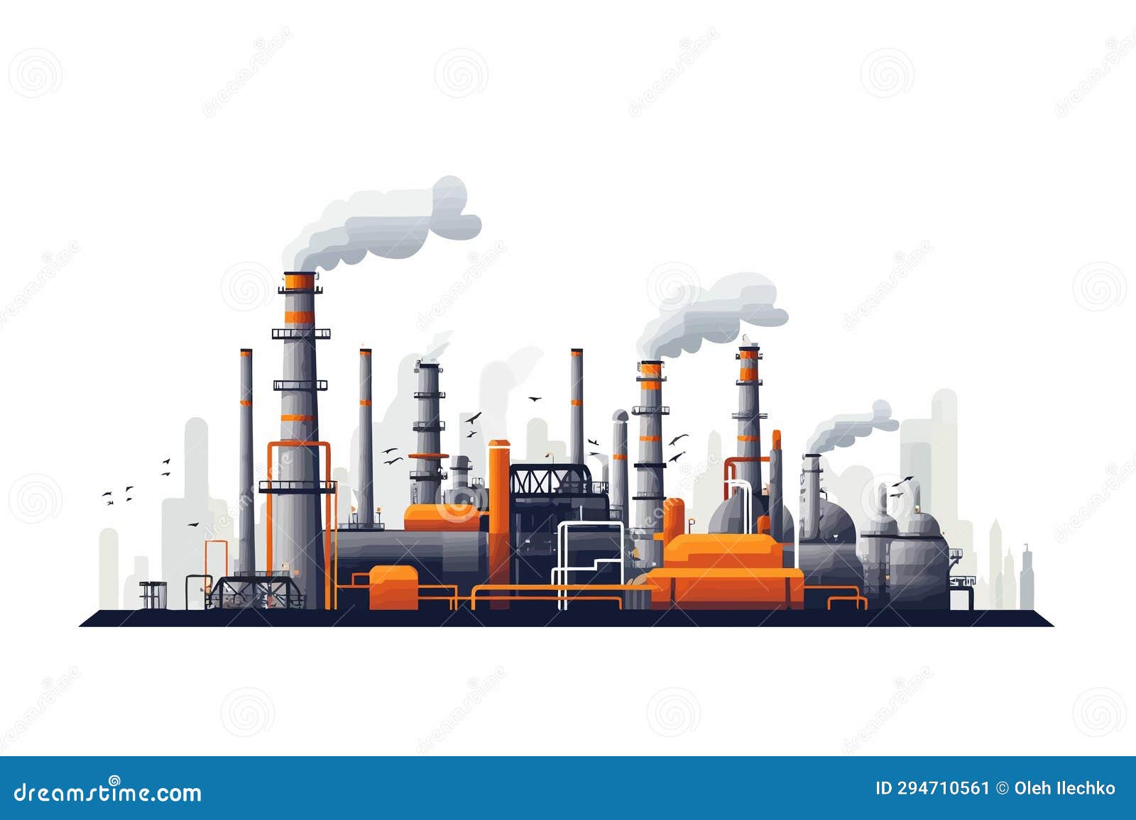 Oil Refinery Vector Flat Minimalistic Isolated Vector Style ...