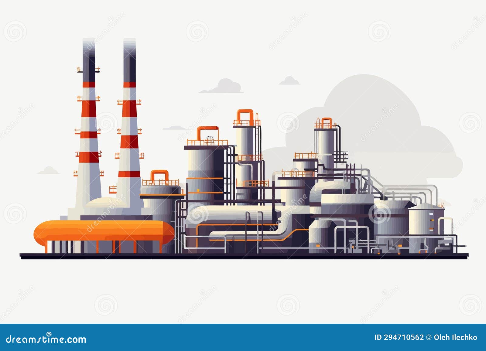 Oil Refinery Vector Flat Minimalistic Isolated Vector Style ...