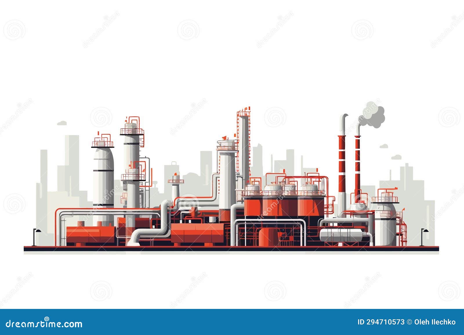 Oil Refinery Vector Flat Minimalistic Isolated Vector Style ...