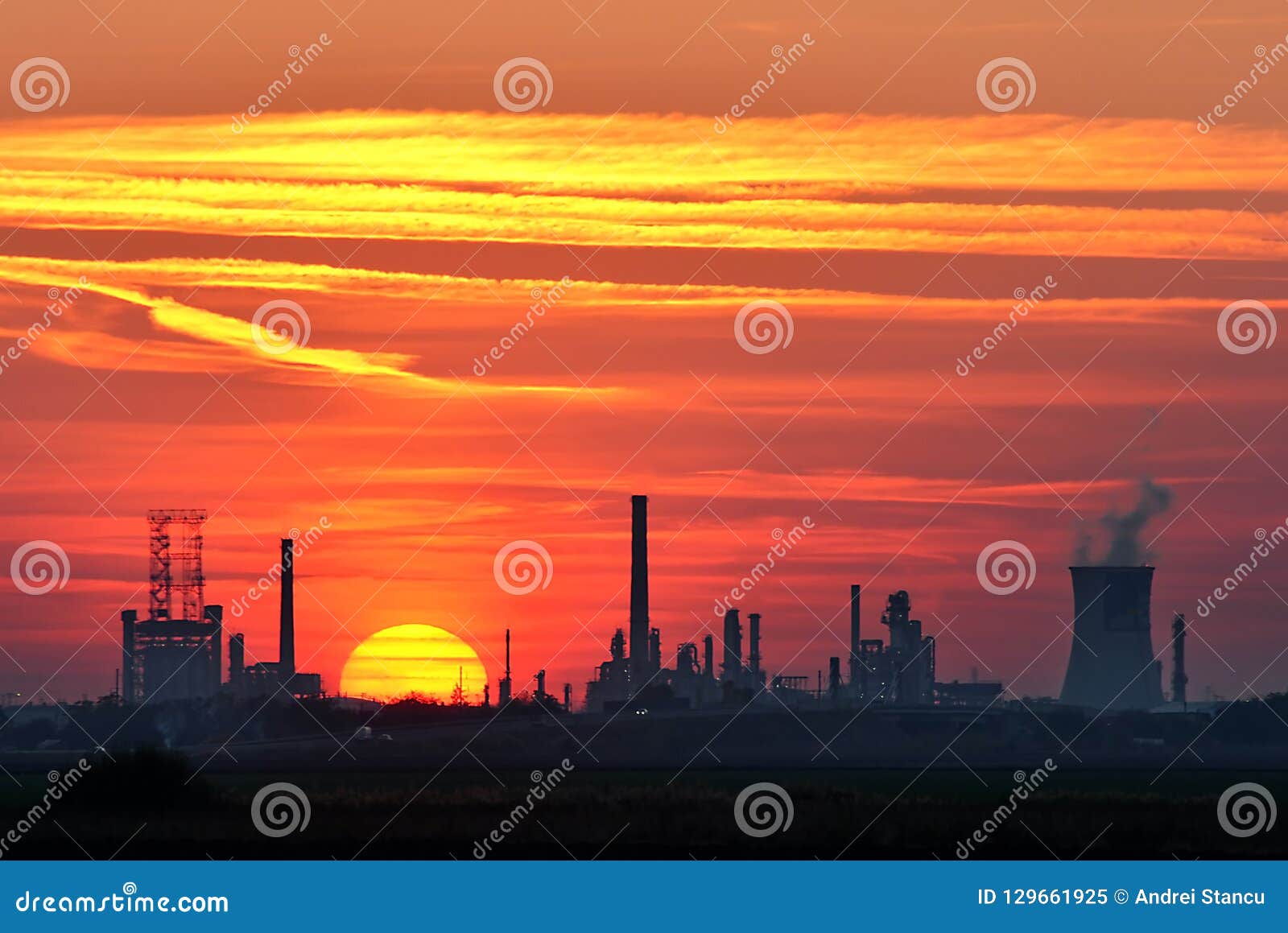 Oil refinery stock image. Image of energy, engineering - 129661925