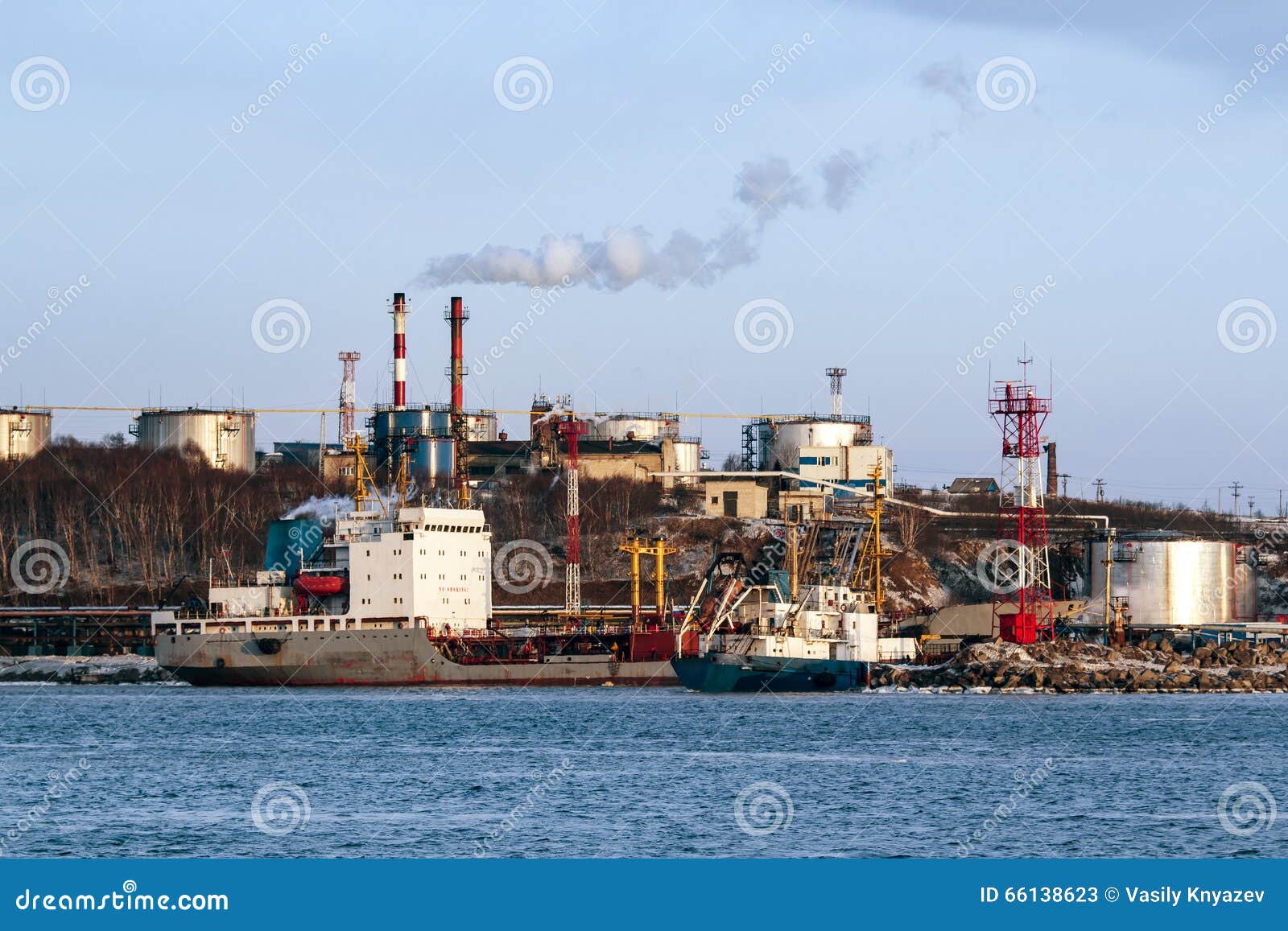Oil Refining Base in the Port of Vanino Stock Image - Image of plant ...