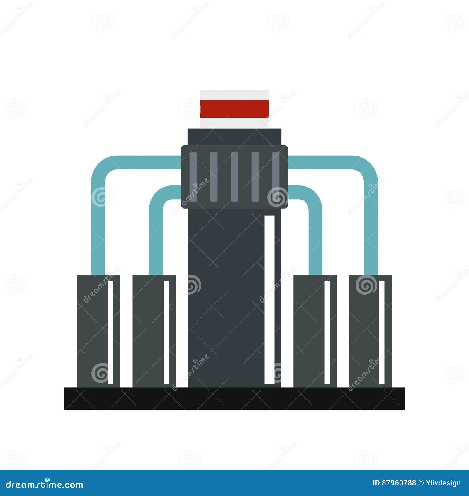 Oil Refining Icon, Flat Style Stock Vector - Illustration of drill ...