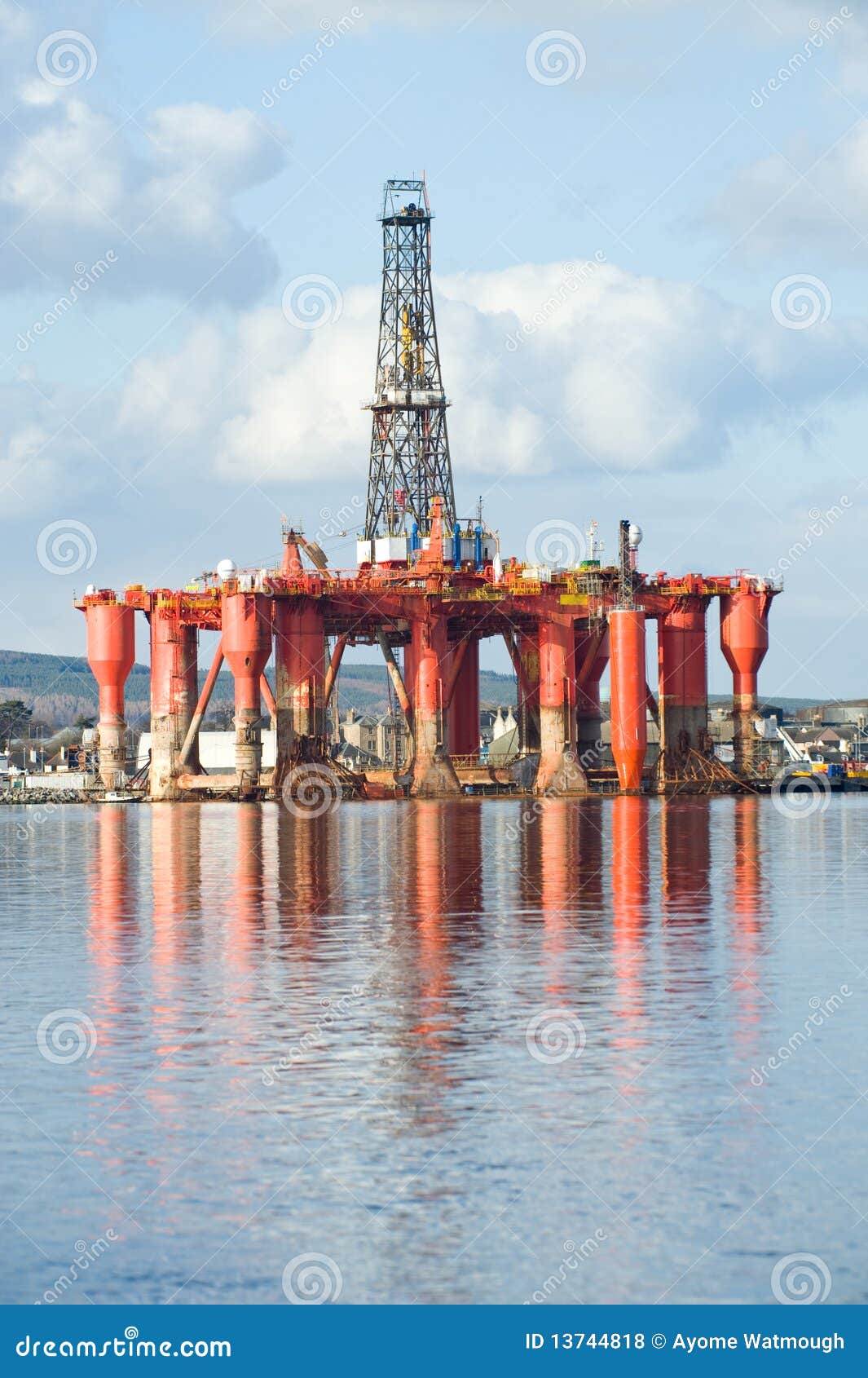Oil rig. stock photo. Image of struts, supports, reflection - 13744818
