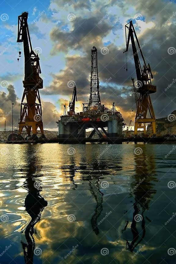 Oil rig stock photo. Image of water, ship, europe, repairs - 1700686