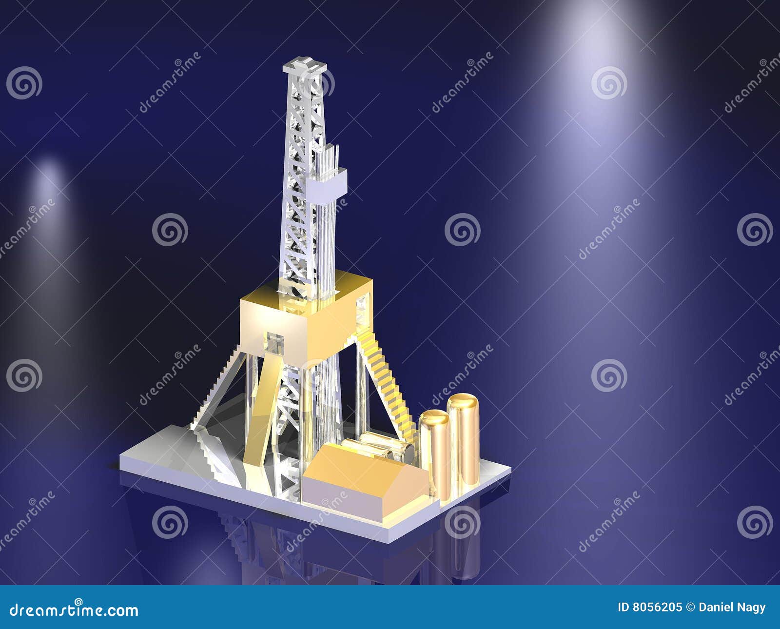 Oil rig award by gold stock illustration. Illustration of metal - 8056205