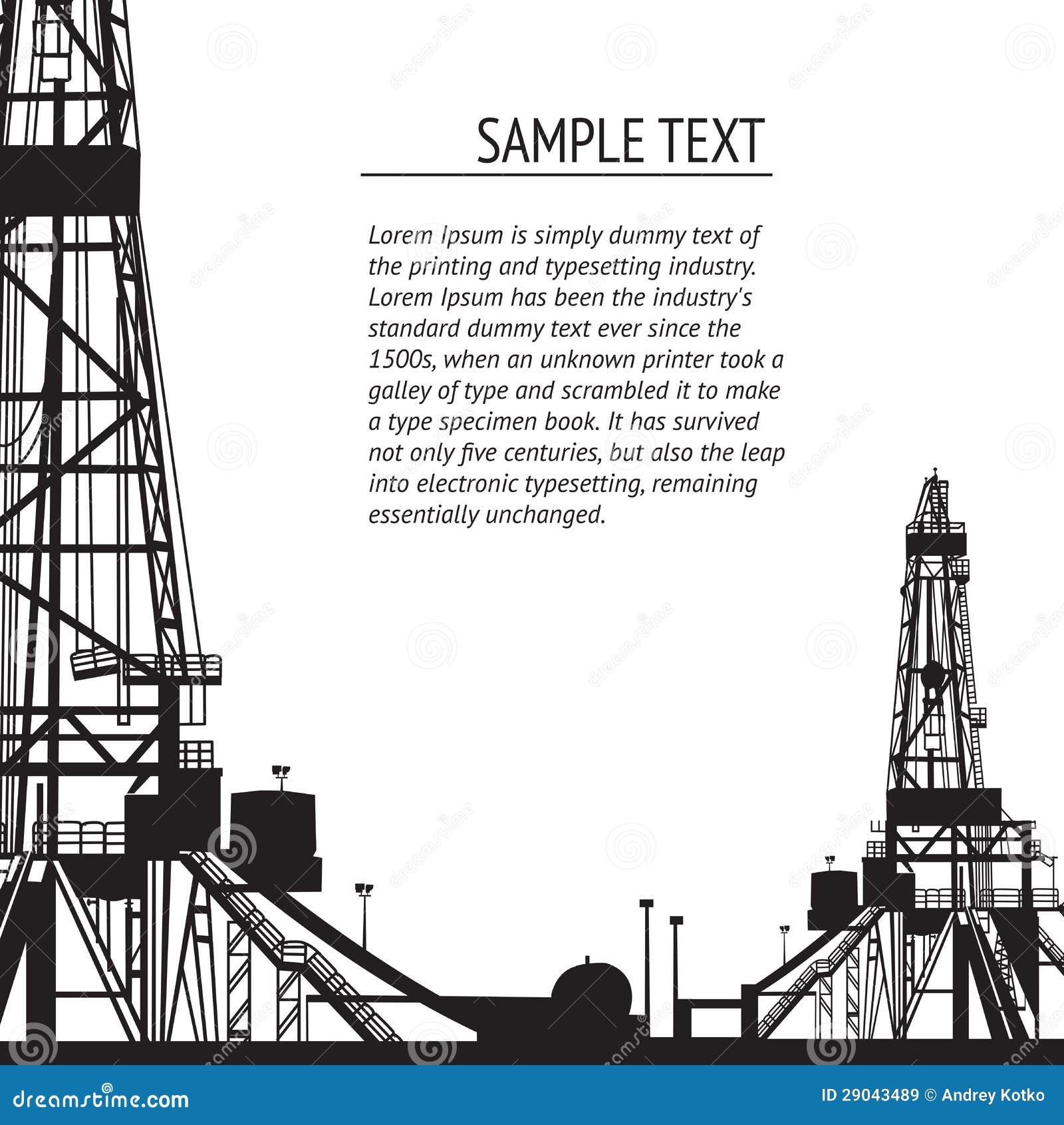 Oil Rig Banner for Your Text. Stock Vector - Illustration of blank ...