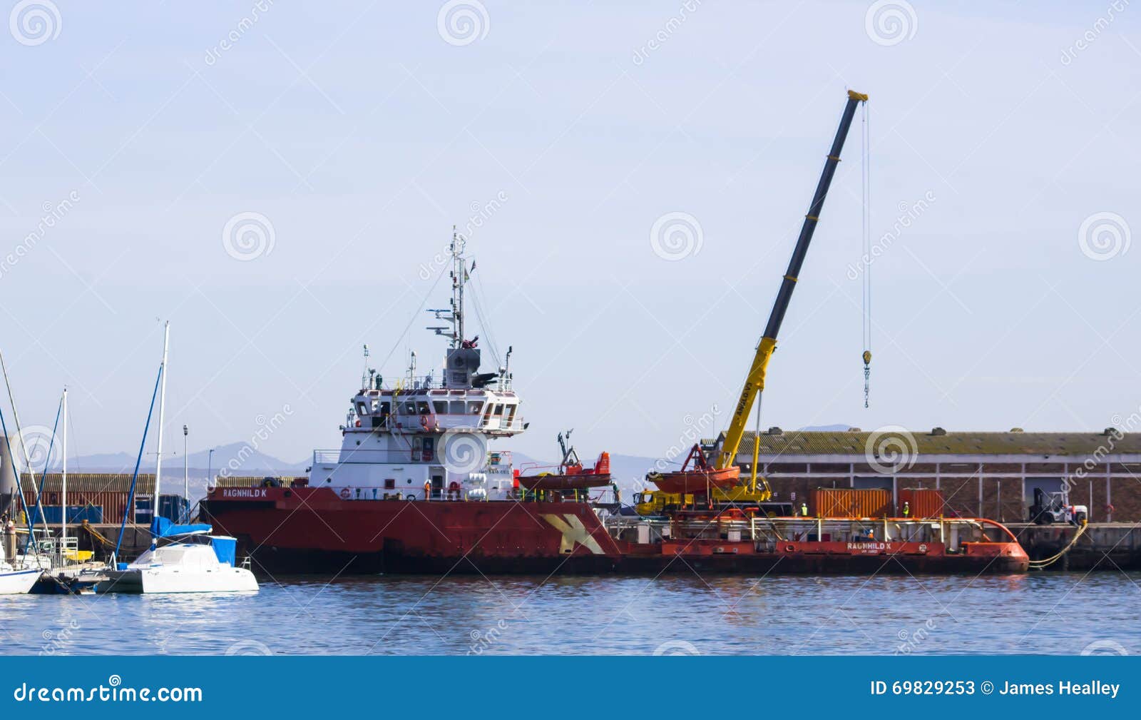 Oil Rig Boat editorial stock photo. Image of commercial - 69829253