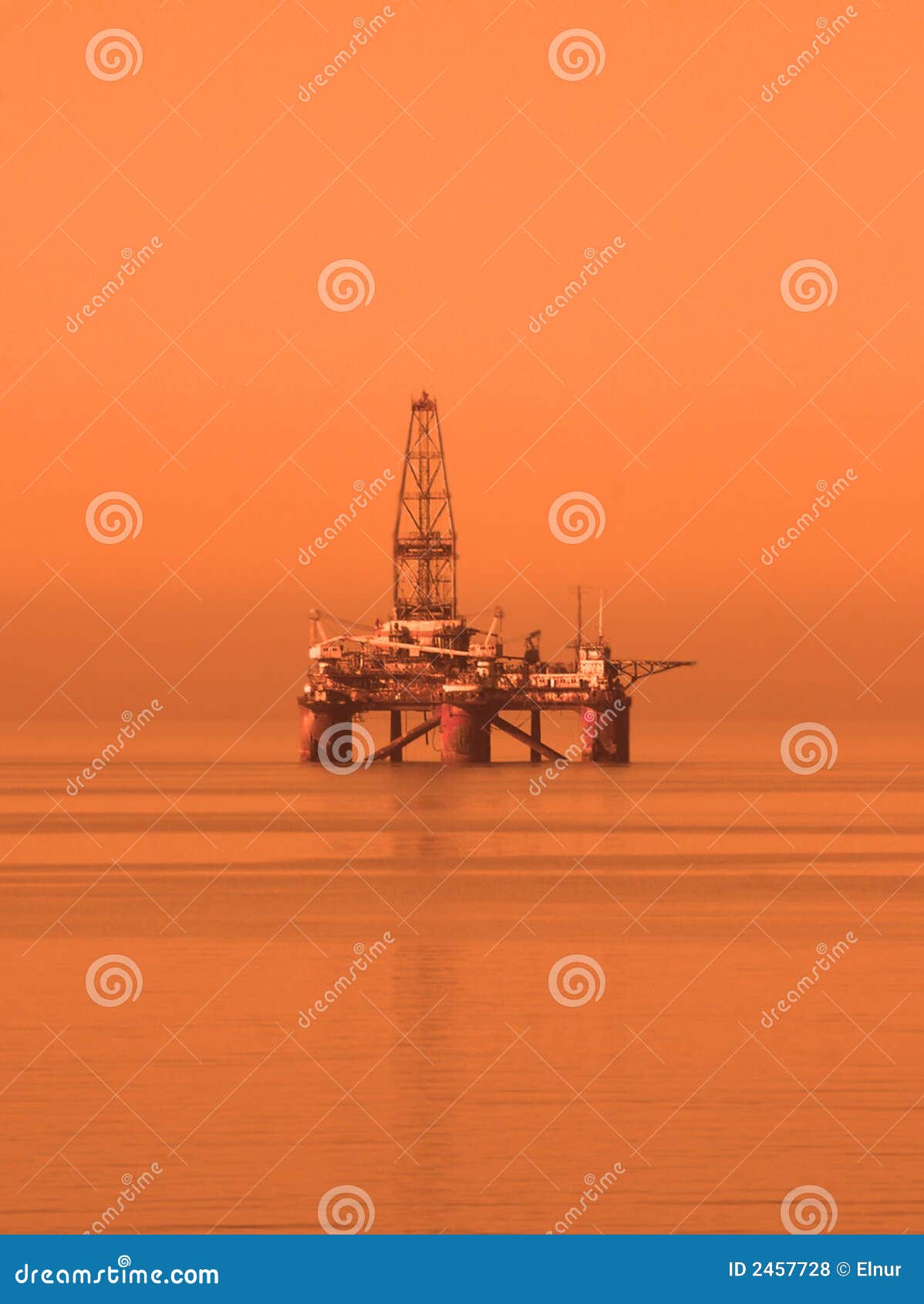 Oil rig in the Caspian Sea stock photo. Image of shallow - 2457728