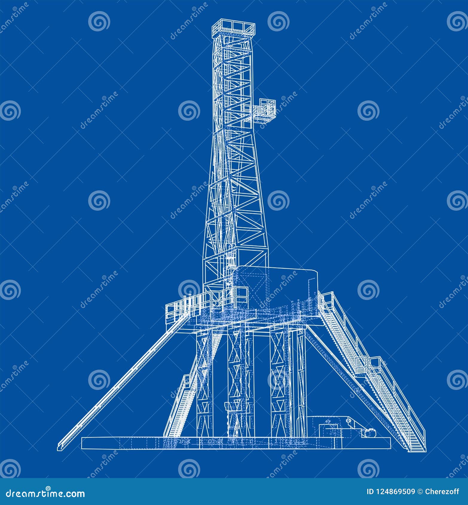 Oil Rig Concept. Vector Rendering of 3d Stock Vector - Illustration of ...