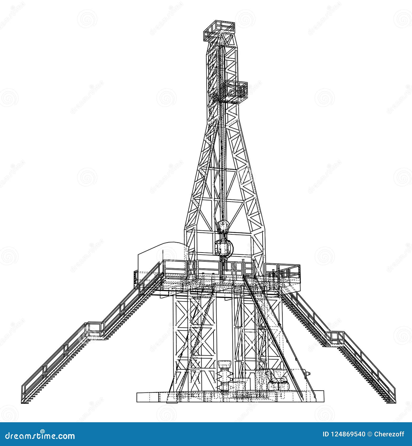 Oil Rig Concept. Vector Rendering of 3d Stock Vector - Illustration of ...