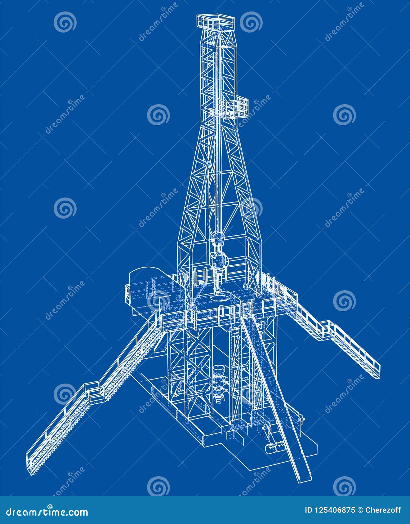 Oil Rig Concept. Vector Rendering of 3d Stock Vector - Illustration of ...