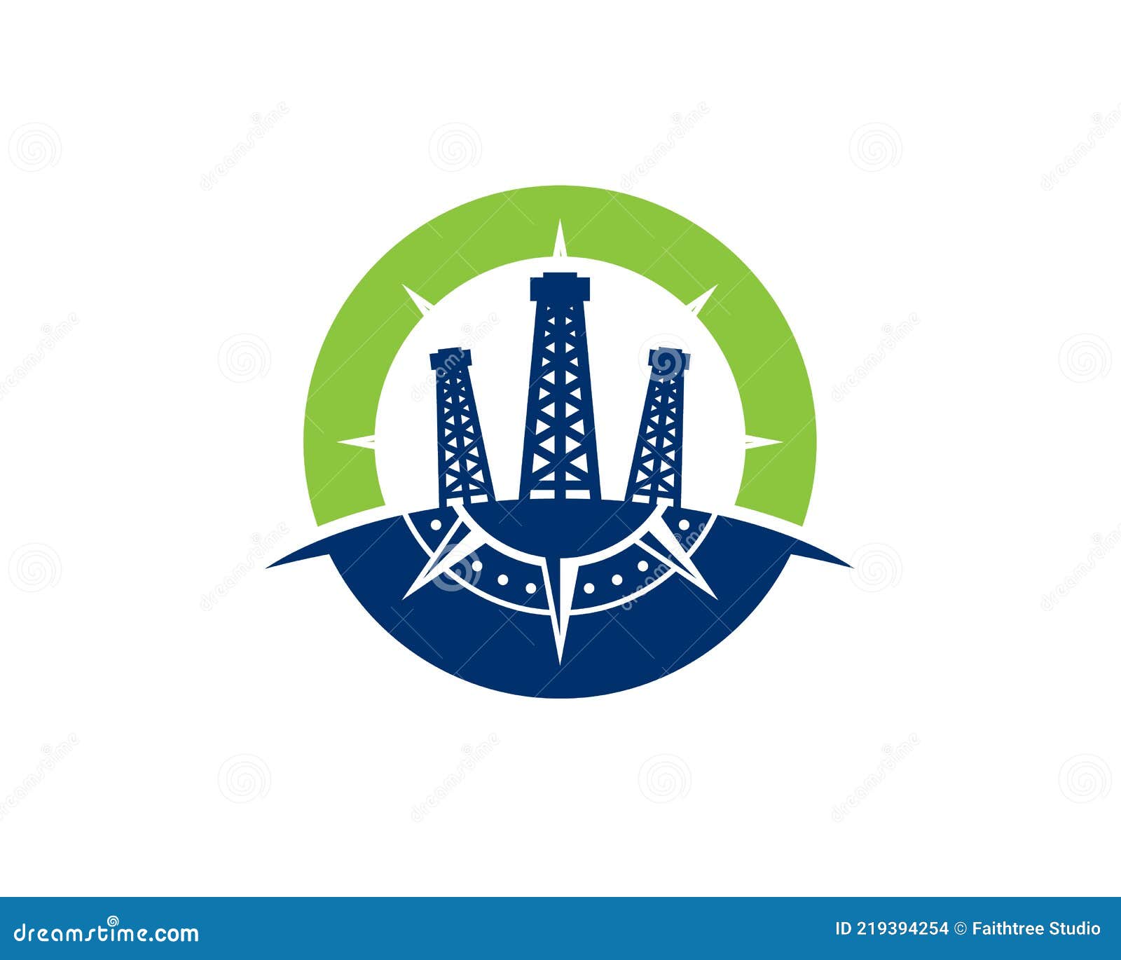Oil Rig Coordinate Compass Logo Template Stock Vector - Illustration of ...