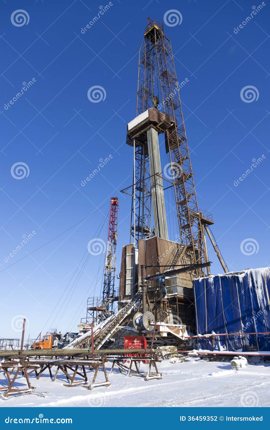 Drilling Pipes Stacked On The Drill Deck Of An Offshore Platform ...