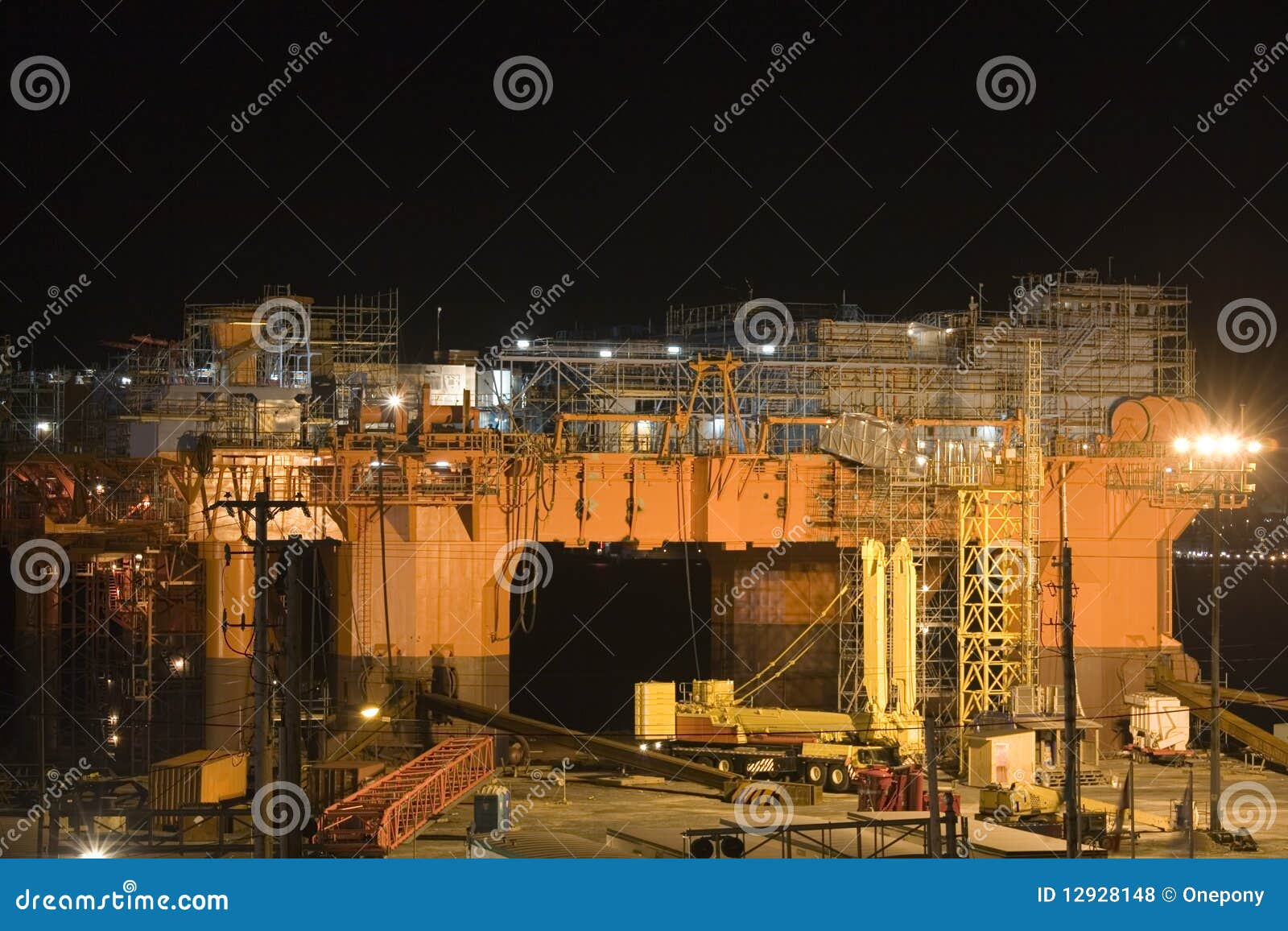 Oil Rig in Dry Dock stock photo. Image of nova, technology - 12928148