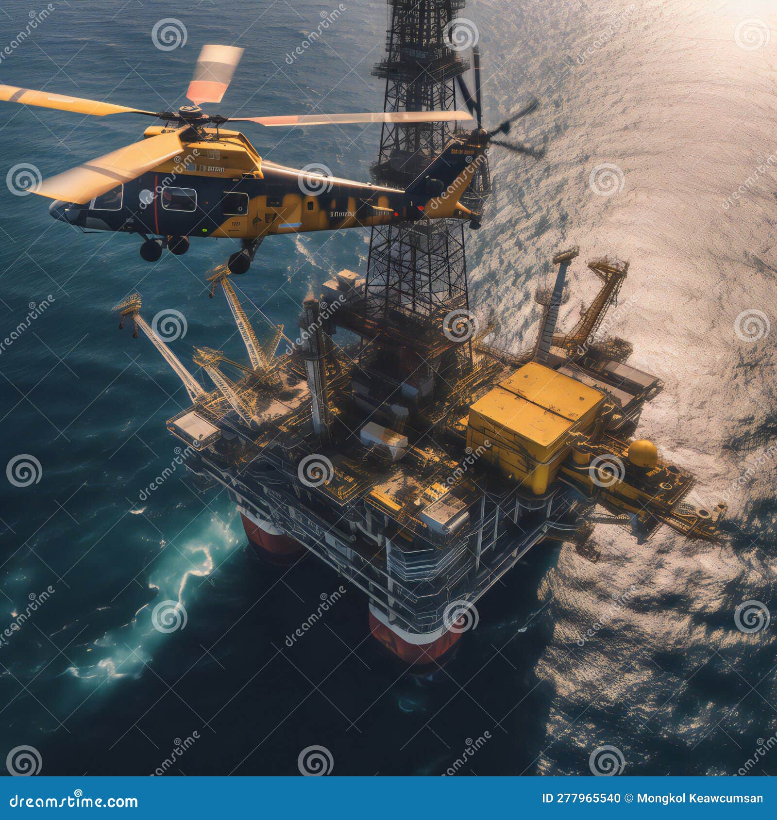 High Angle View Overlooking the Oil Rig.generative Ai Stock ...