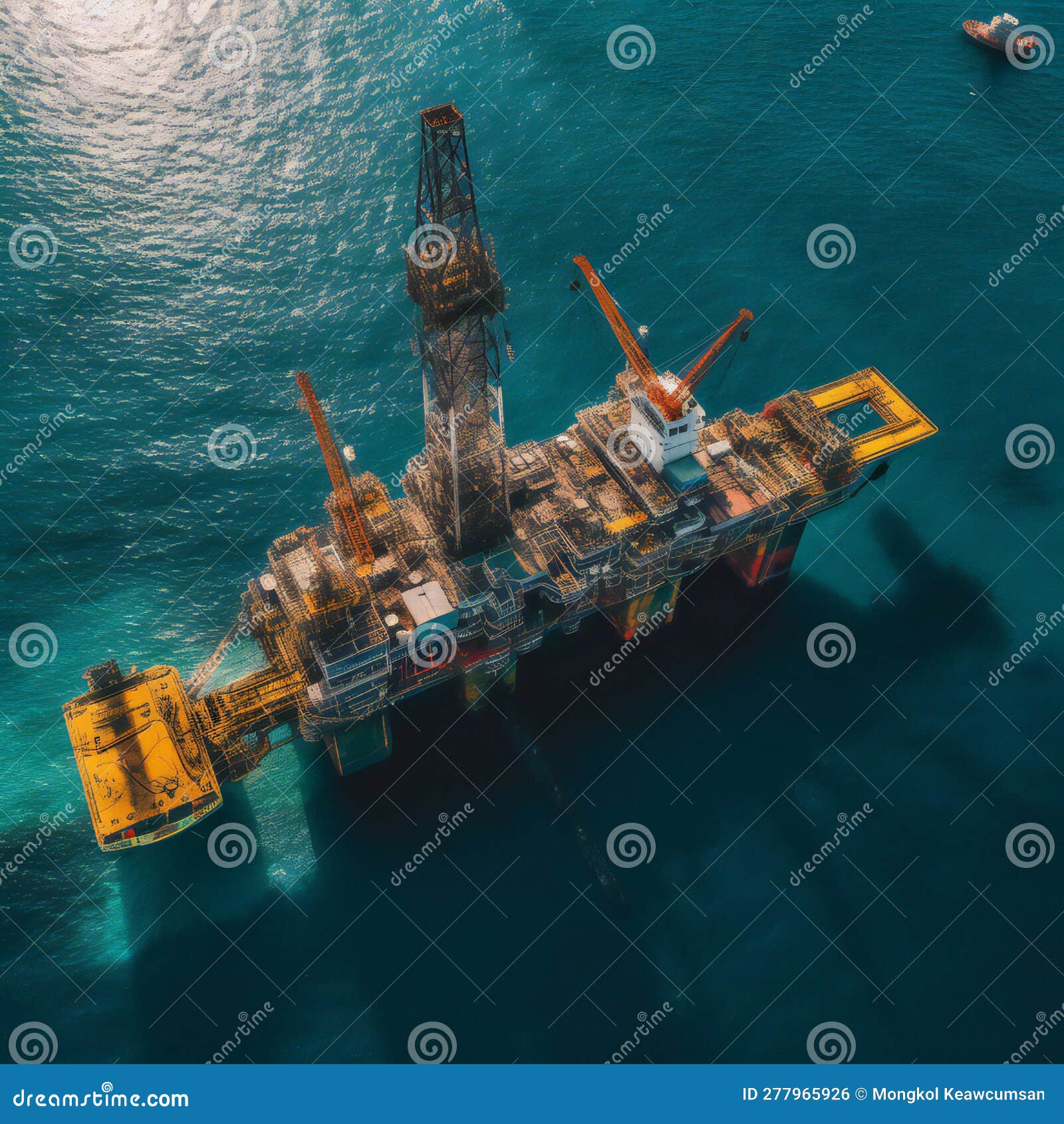 High Angle View Overlooking the Oil Rig.generative Ai Stock ...