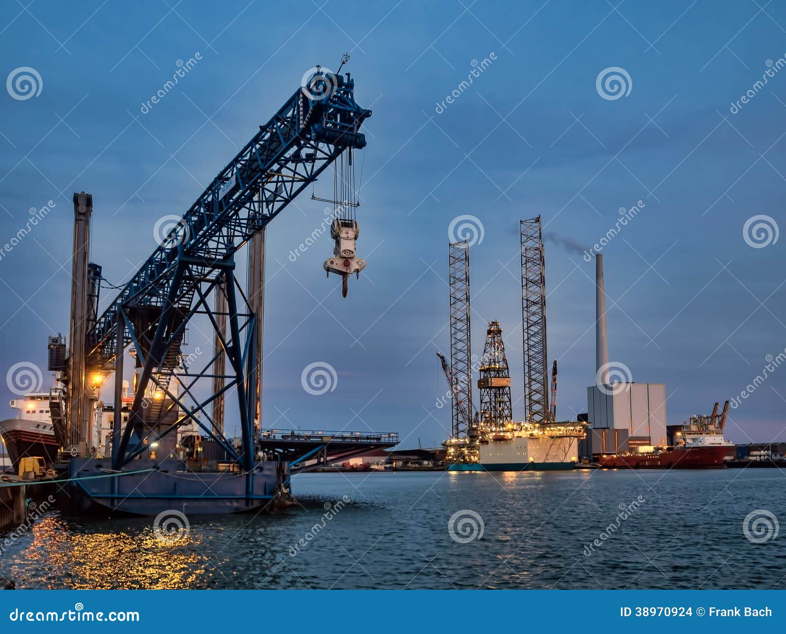 Oil Rig in Esbjerg Harbor, Denmark Stock Photo - Image of harbor, power ...