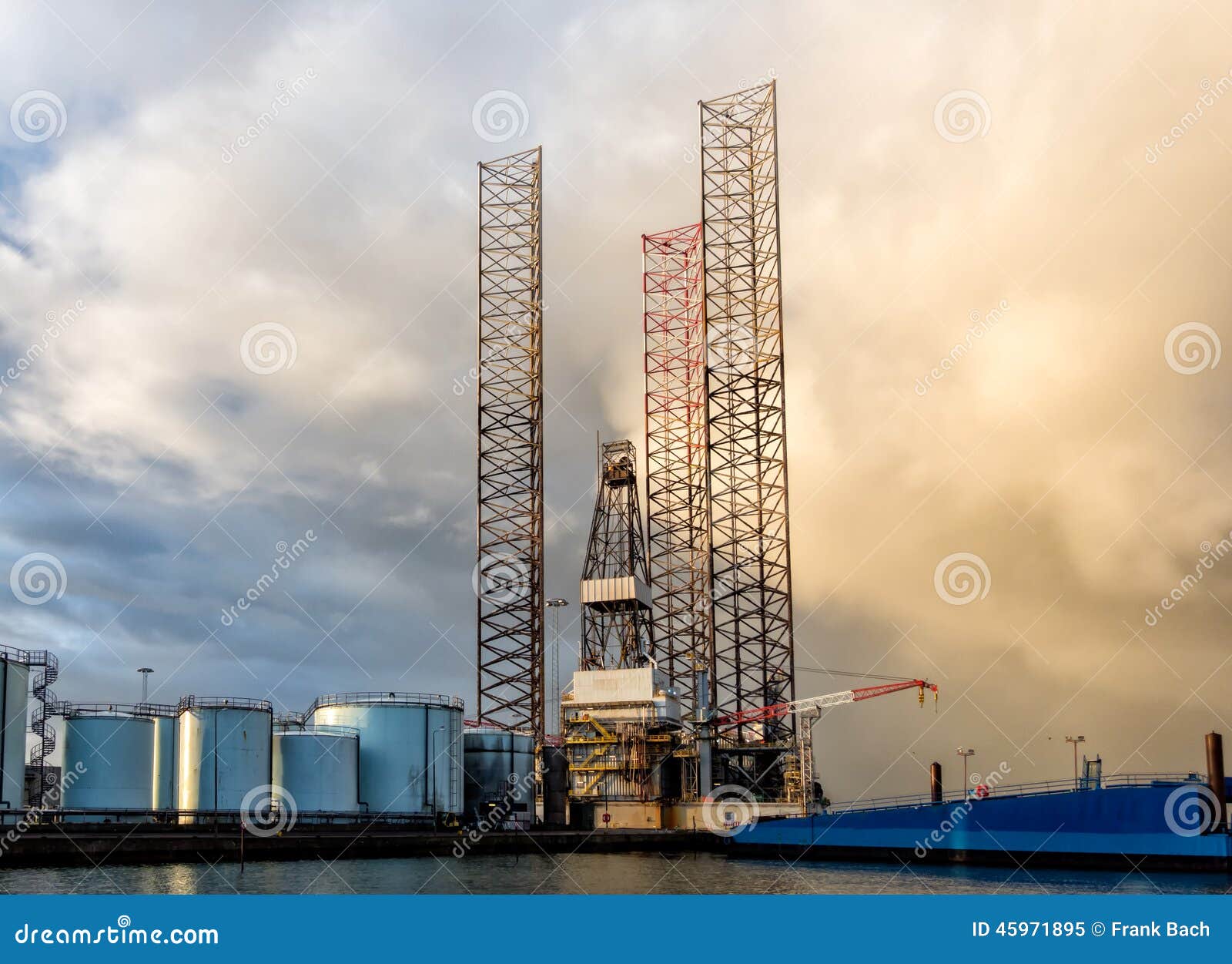 Oil Rig in Esbjerg Harbor, Denmark Stock Image - Image of shawl ...