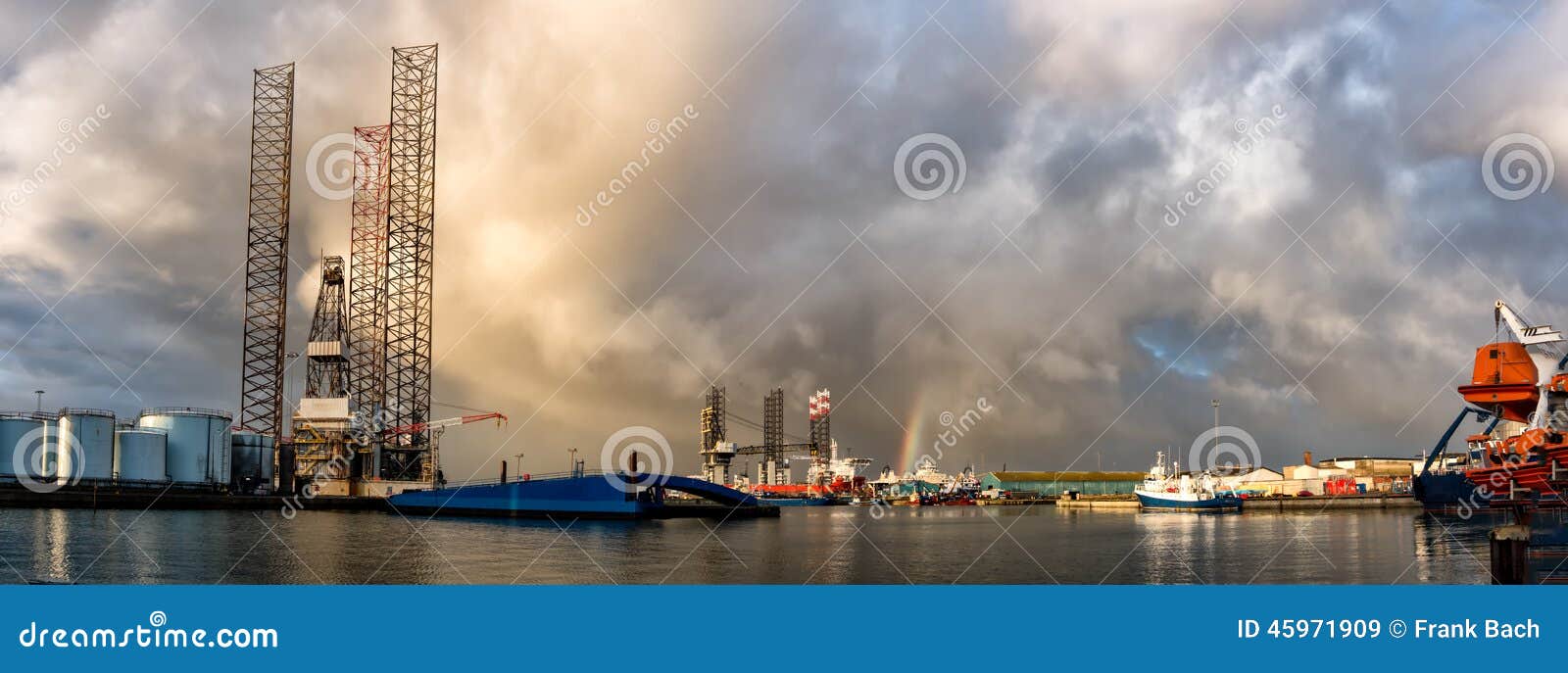 Oil Rig in Esbjerg Harbor, Denmark Stock Image - Image of floating ...