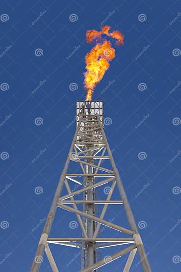 Oil Rig Gas Flare Tower stock photo. Image of industry - 36063698