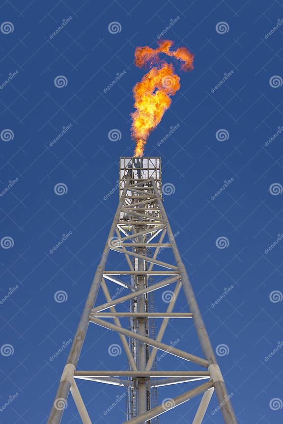 Oil Rig Gas Flare Tower stock photo. Image of industry - 36063698