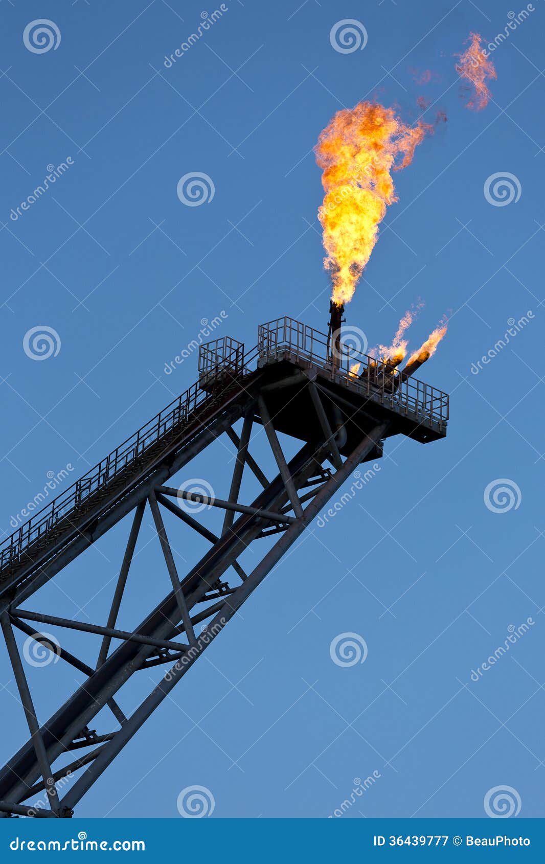 Oil Rig Flare Stack stock image. Image of tower, crude - 36439777