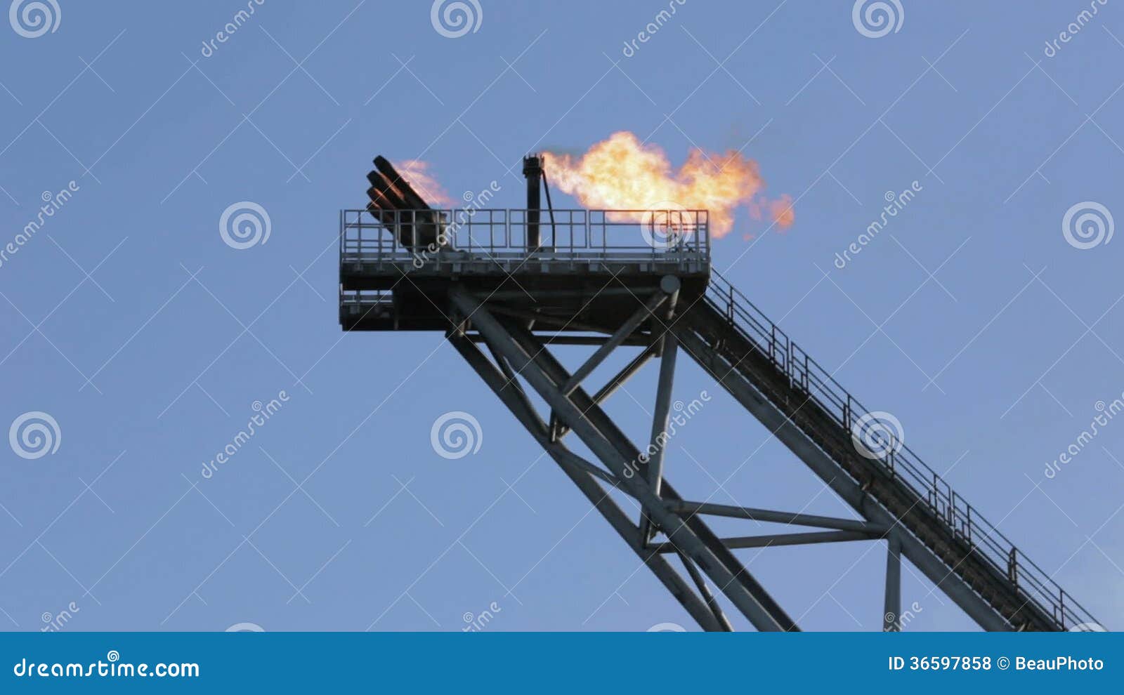 Oil Rig Flare Stack stock footage. Video of production - 36597858