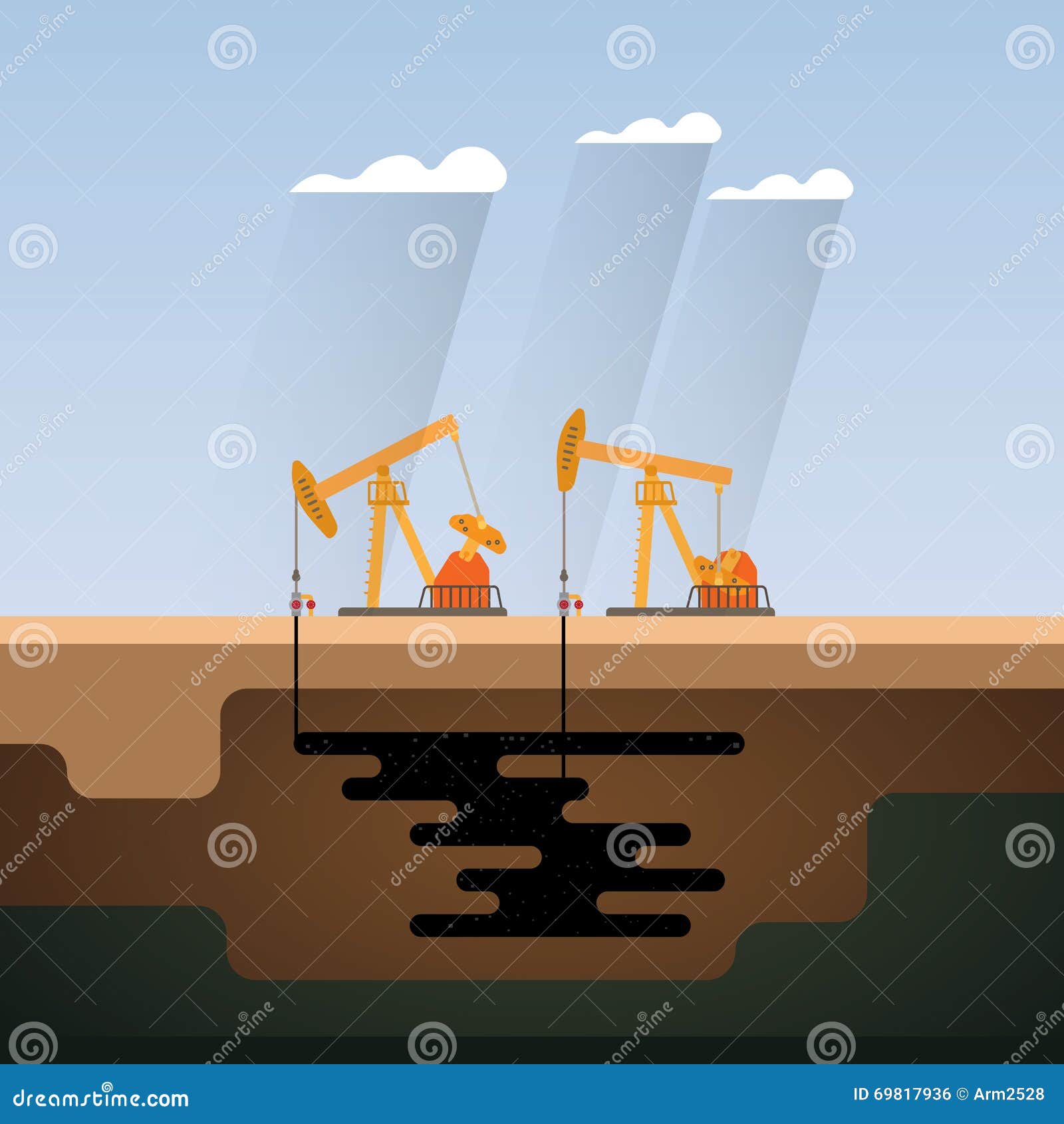 Oil rig graphic stock vector. Illustration of crude, machine - 69817936