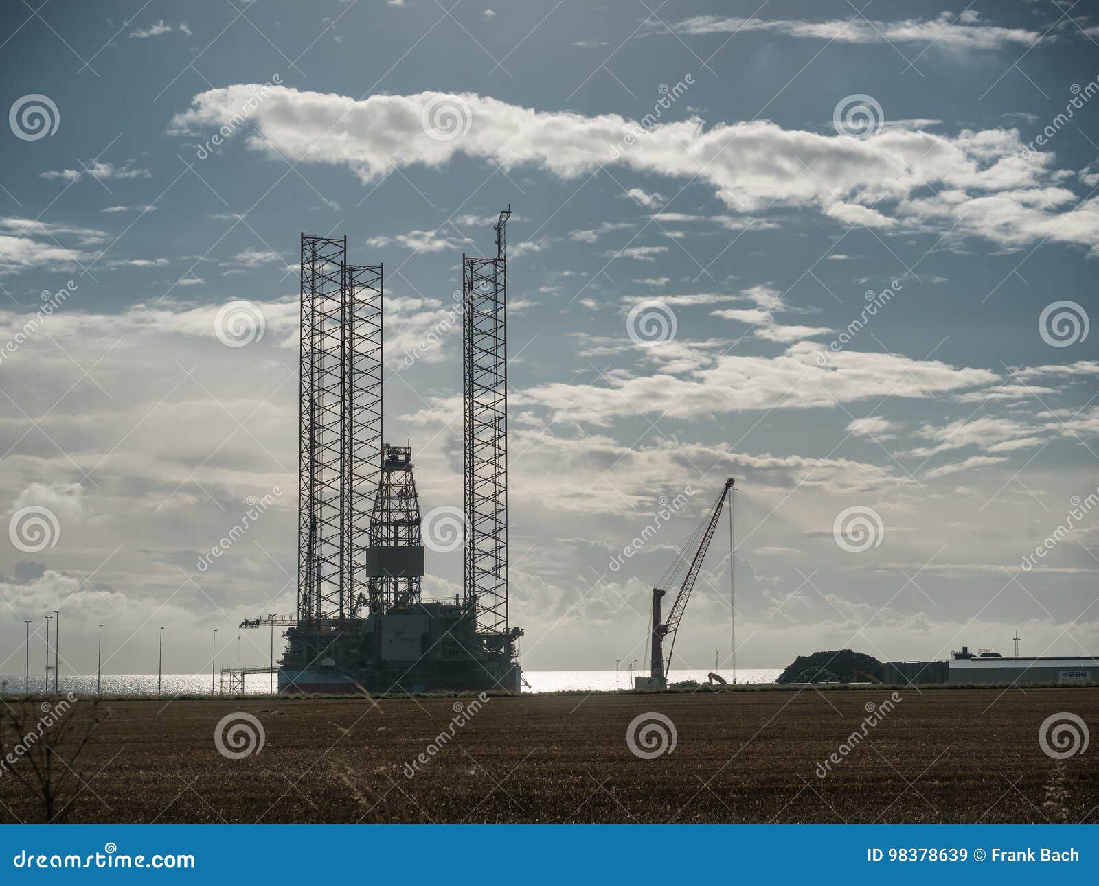 Oil Rig in Grenaa Harbor, Denmark Stock Image - Image of grenaa, town ...