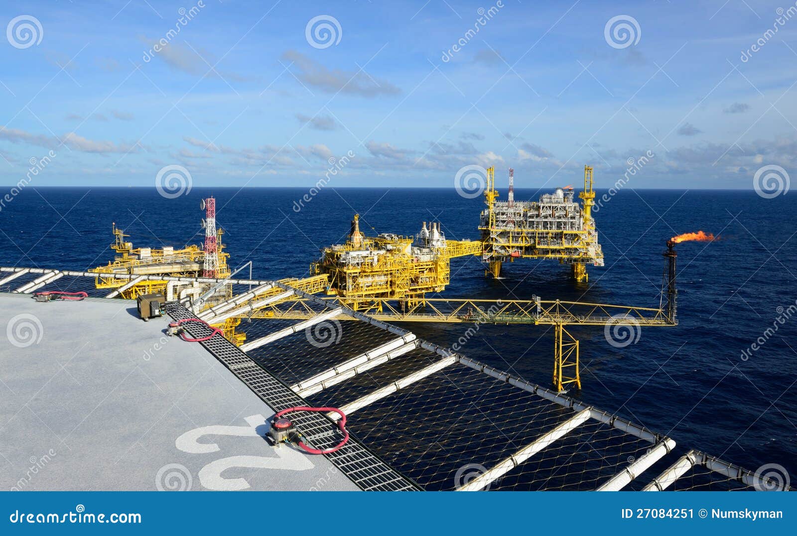 The Oil Rig in the Gulf of Thailand. Stock Image - Image of fuel, fire ...