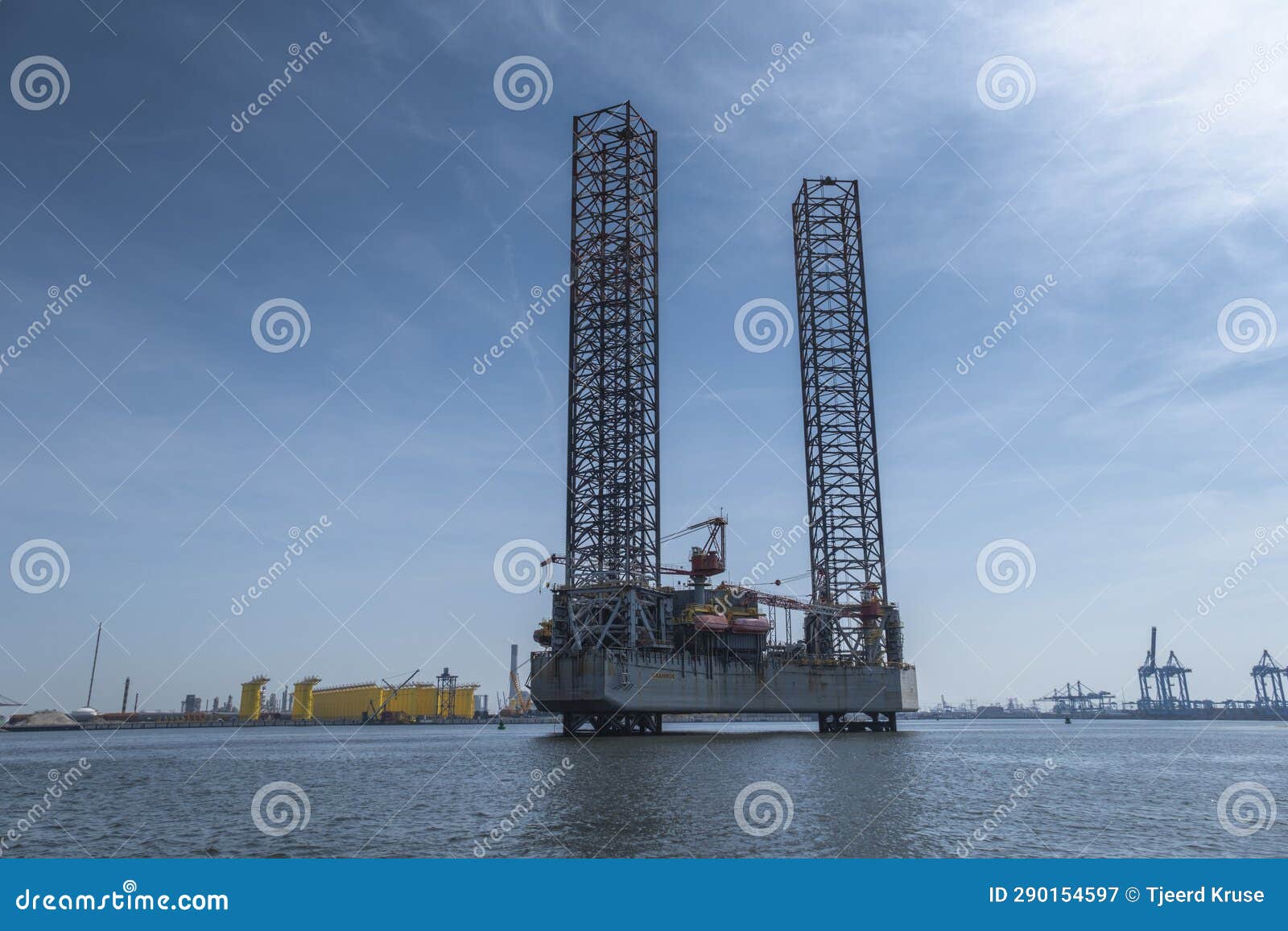 Oil Rig in the Harbour Od Rotterdam Stock Image - Image of offshore ...