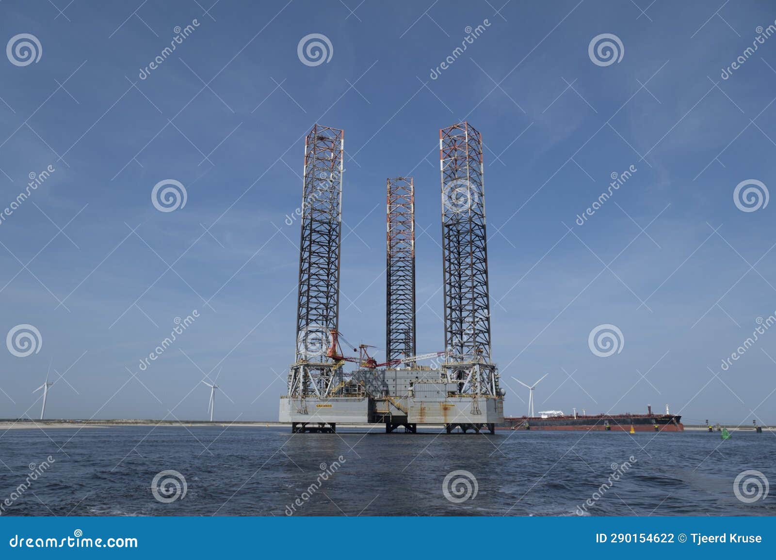 Oil Rig in the Harbour Od Rotterdam Stock Photo - Image of port ...