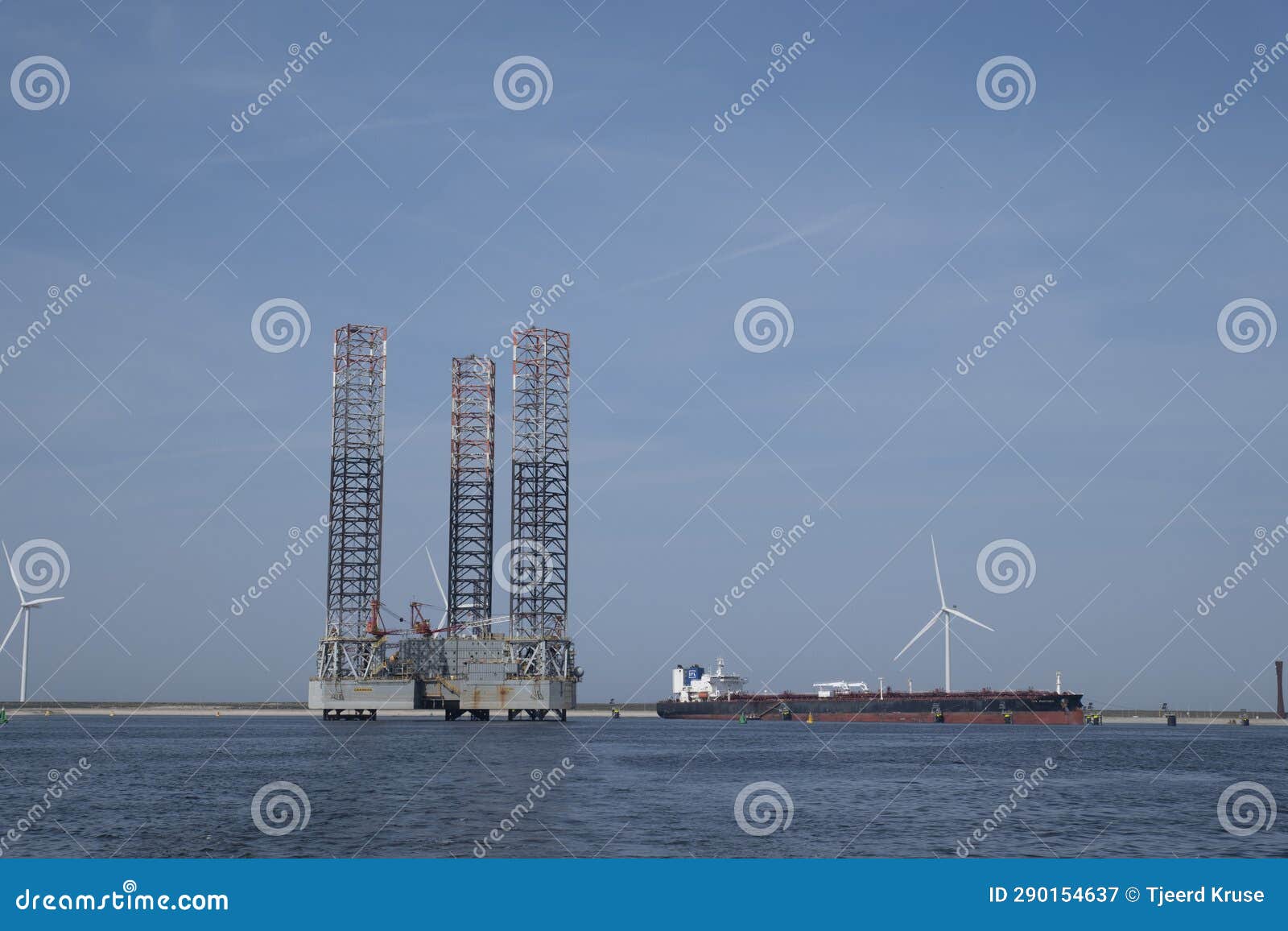 Oil Rig in the Harbour Od Rotterdam Stock Image - Image of fuel, port ...