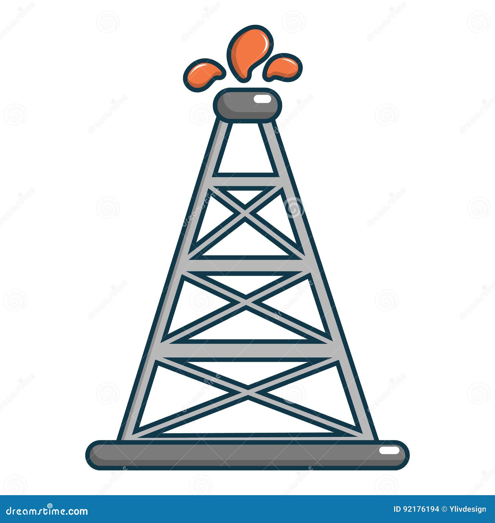 Oil Rig Icon, Cartoon Style Stock Vector - Illustration of fuel, drill ...