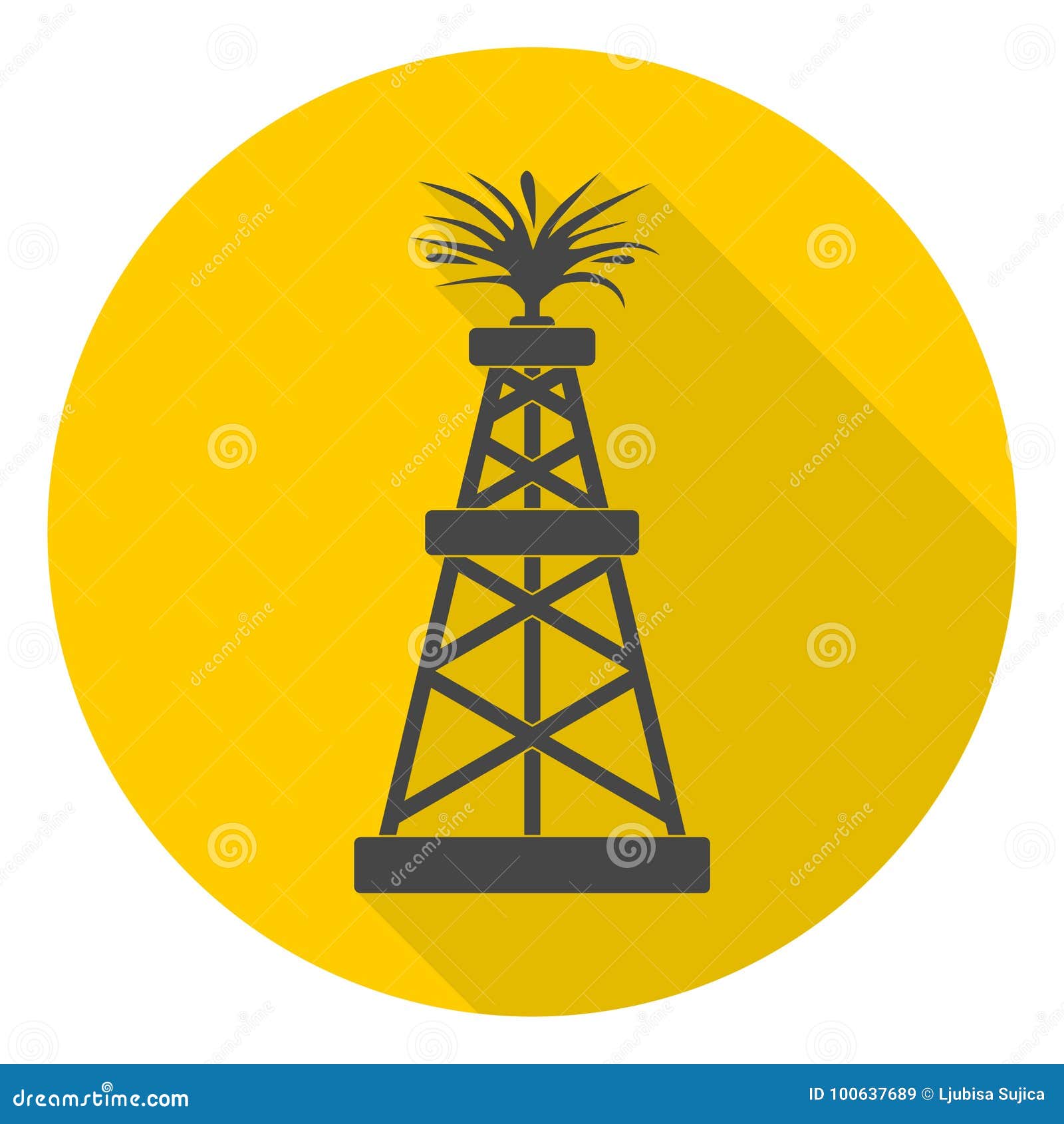 Oil Rig Icon with Long Shadow Stock Vector - Illustration of diesel ...
