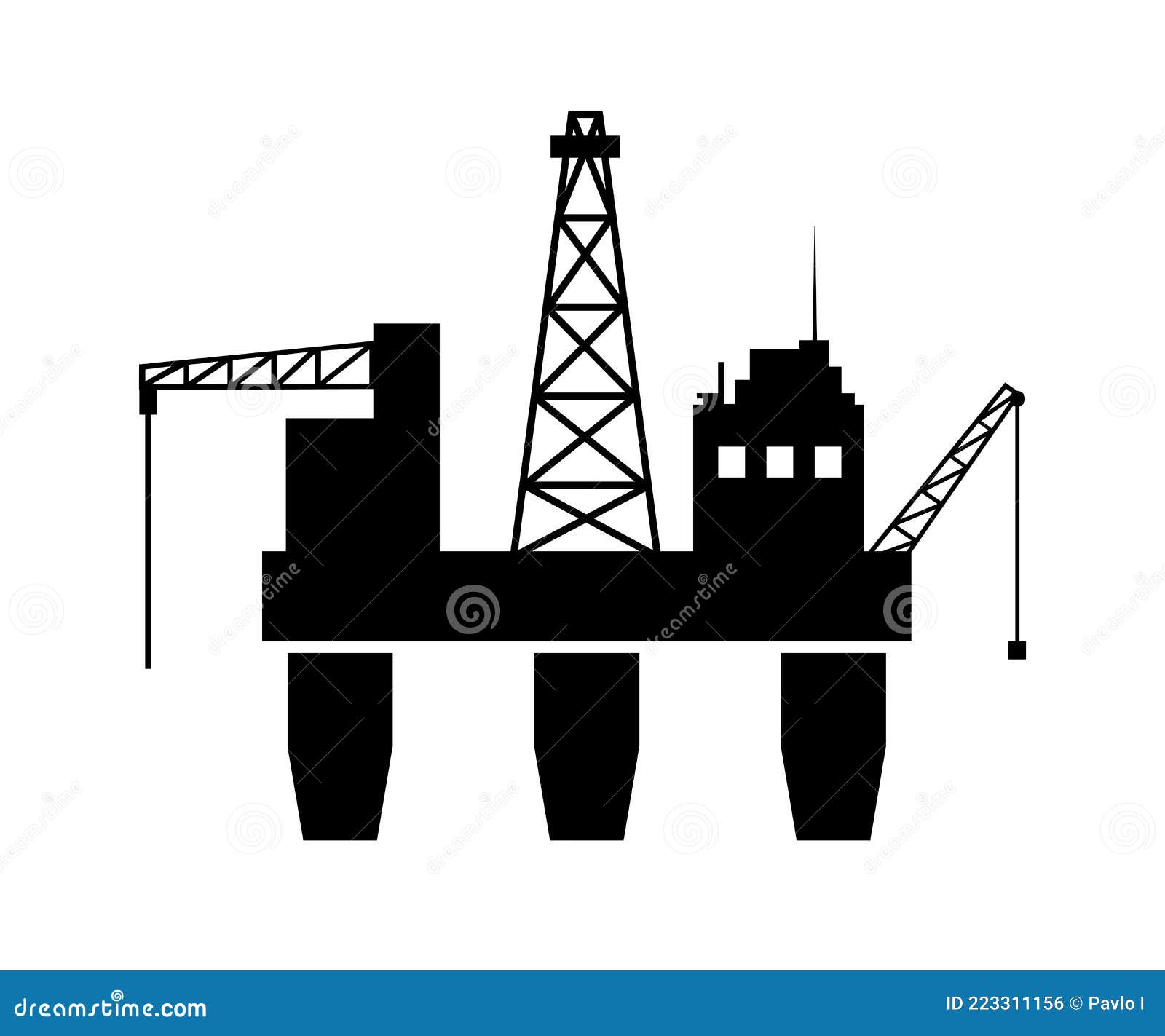 Oil Rig Icon, Offshore Oil Rig Platform Sign - Vector Stock Vector ...