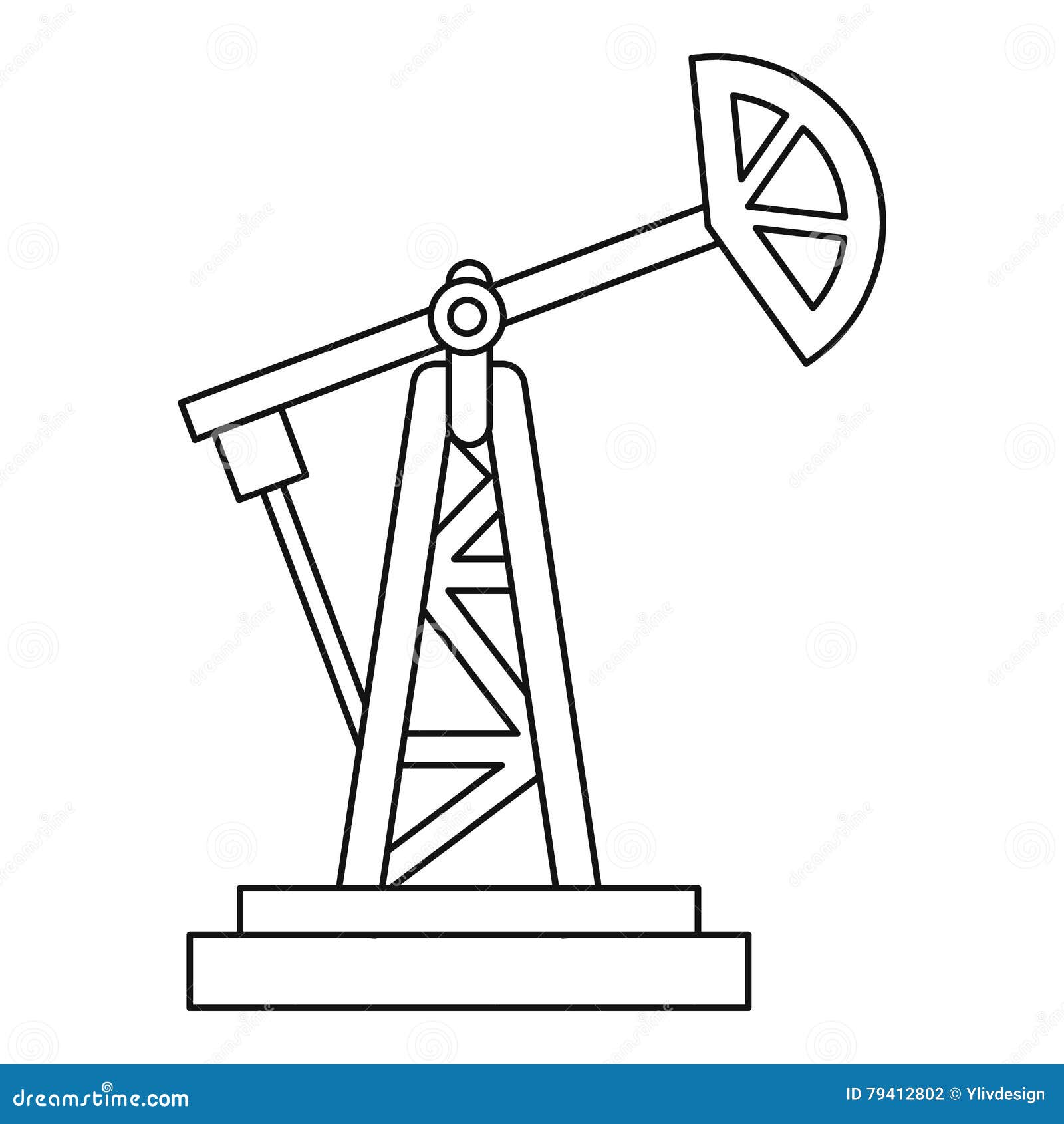 Oil Rig Icon, Outline Style Stock Vector - Illustration of natural ...