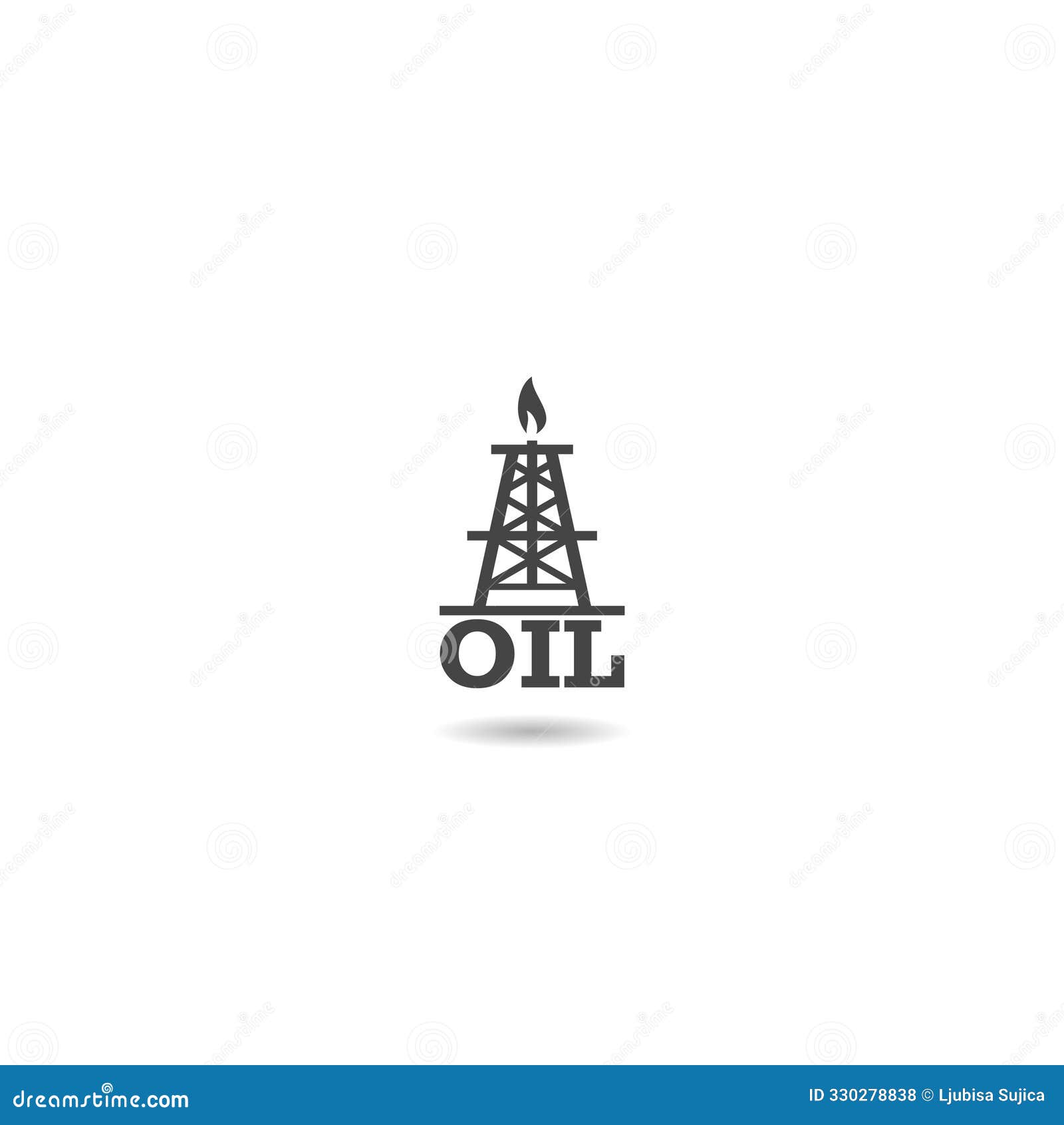 Oil rig icon with shadow stock illustration. Illustration of currency ...