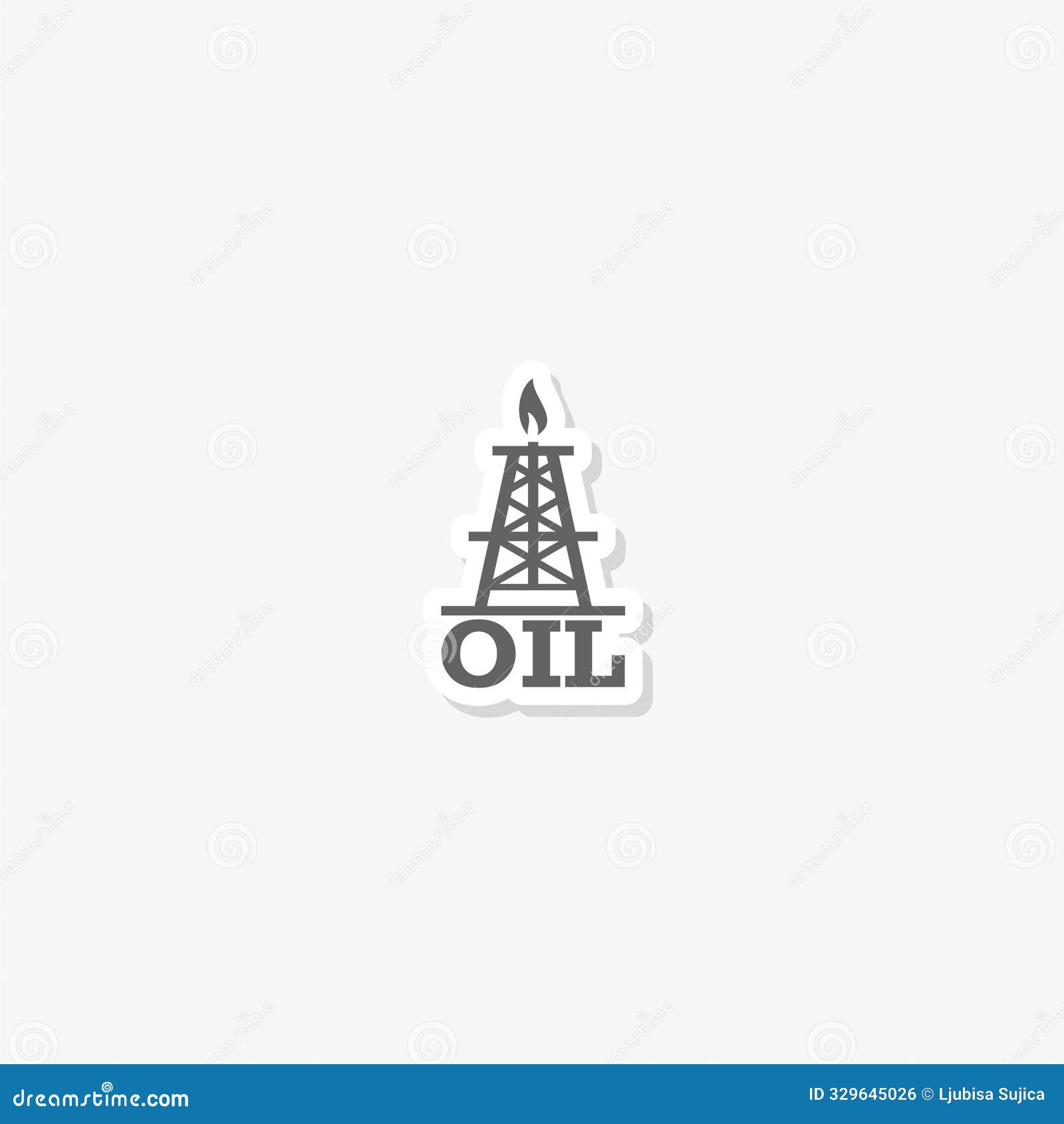 Oil Rig Icon Sticker Isolated on Gray Background Stock Illustration ...