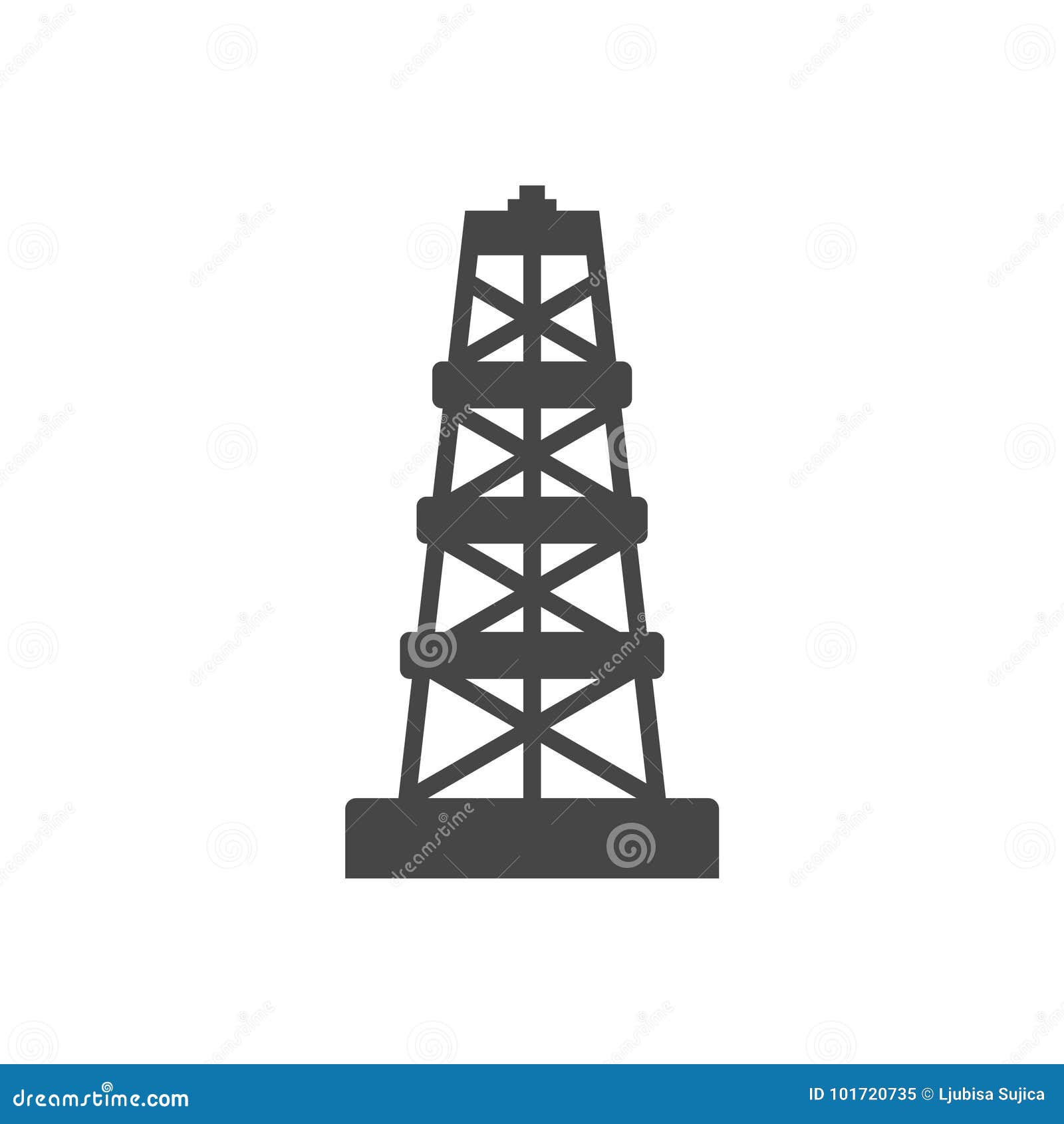 Oil rig icon stock vector. Illustration of black, plant - 101720735