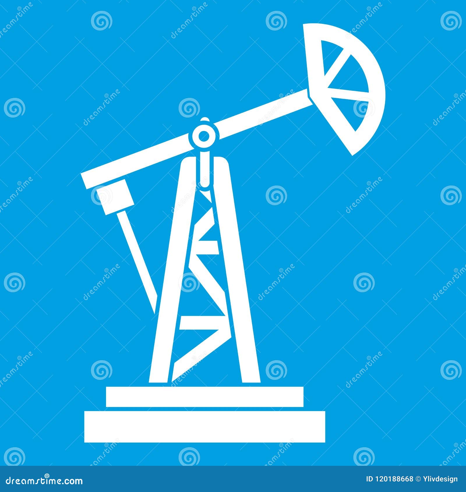 Oil rig icon white stock vector. Illustration of platform - 120188668