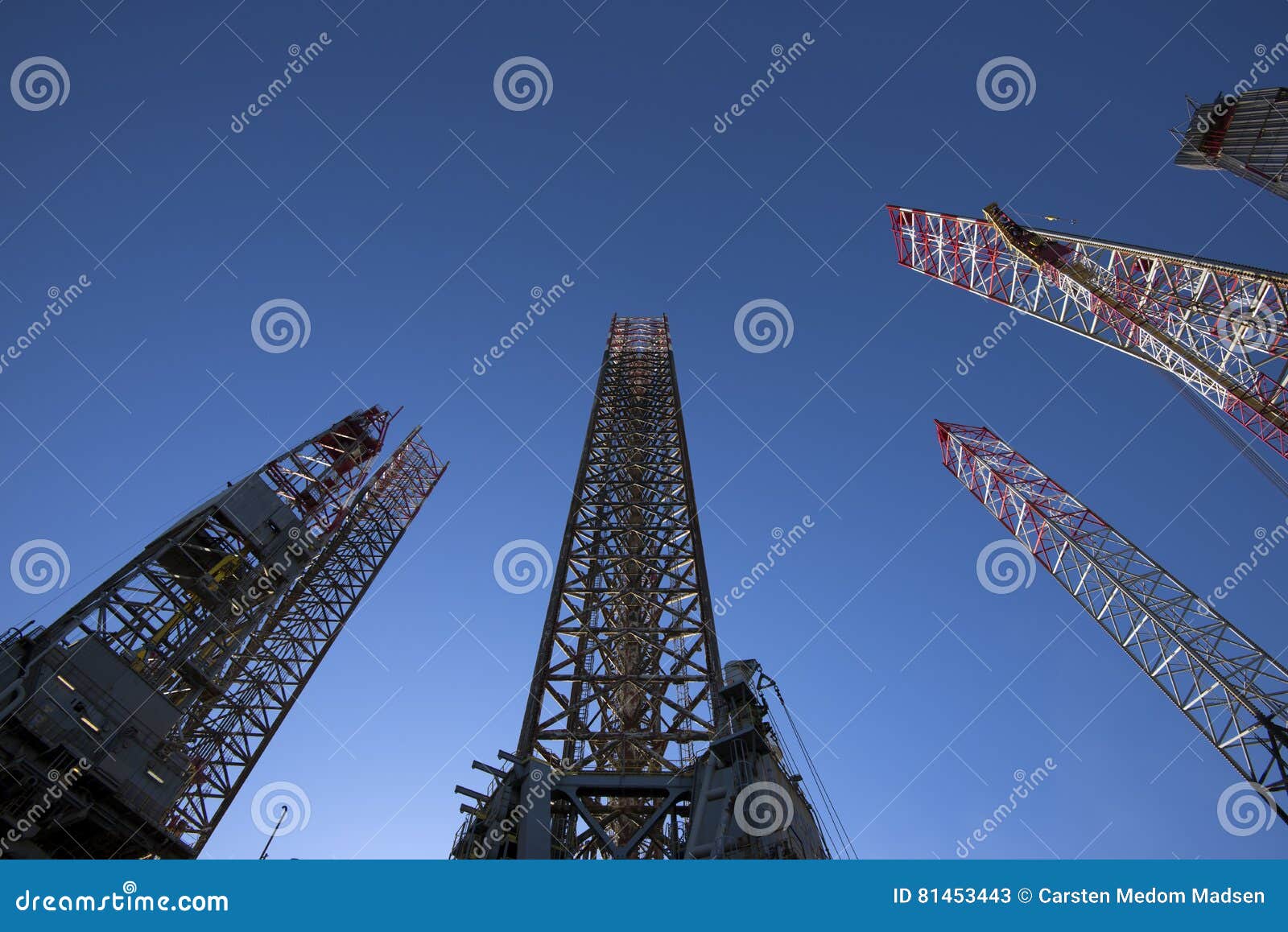 Oil rig legs stock image. Image of copy, industry, denmark - 81453443