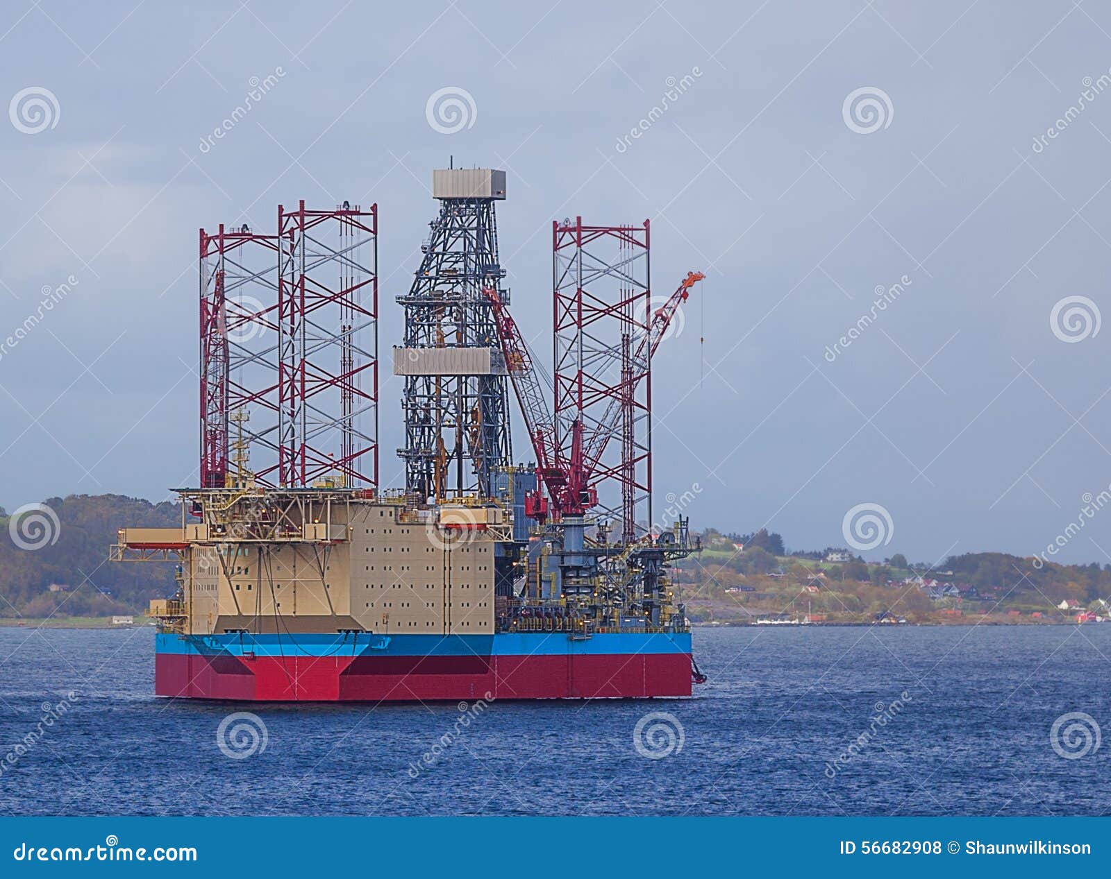 Oil rig in north sea stock photo. Image of equipment - 56682908
