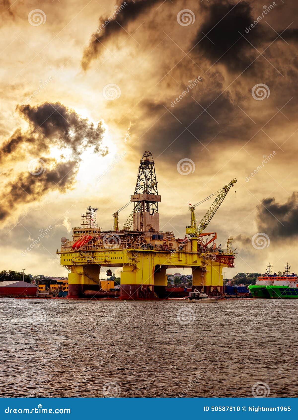Oil rig in Norway stock photo. Image of construction - 50587810
