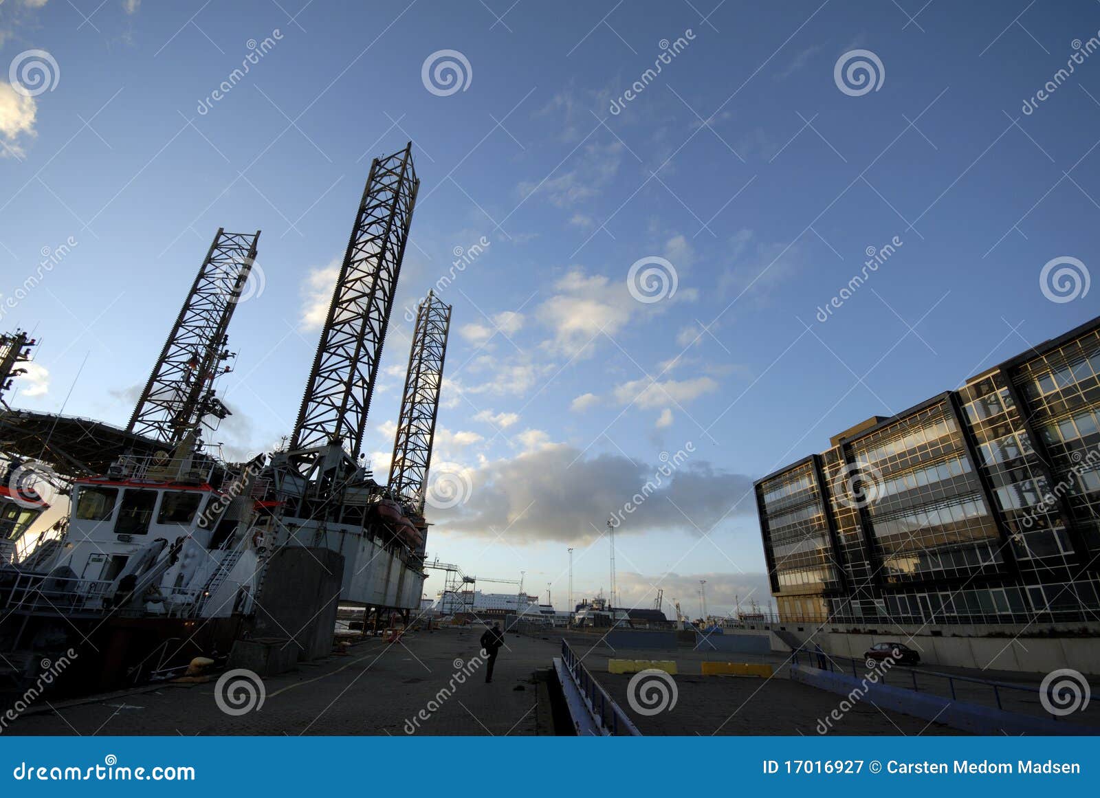 Oil Rig and Office Building Stock Image - Image of industrial ...